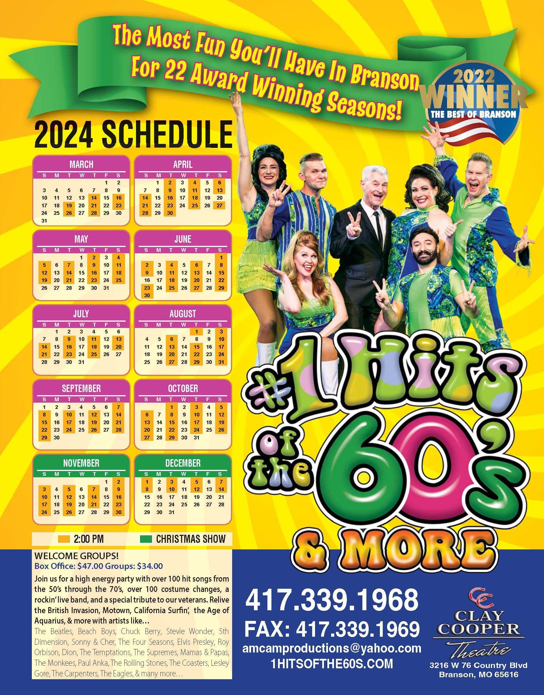 #1 Hits of the '60s | Clay Cooper Theatre | Branson, MO