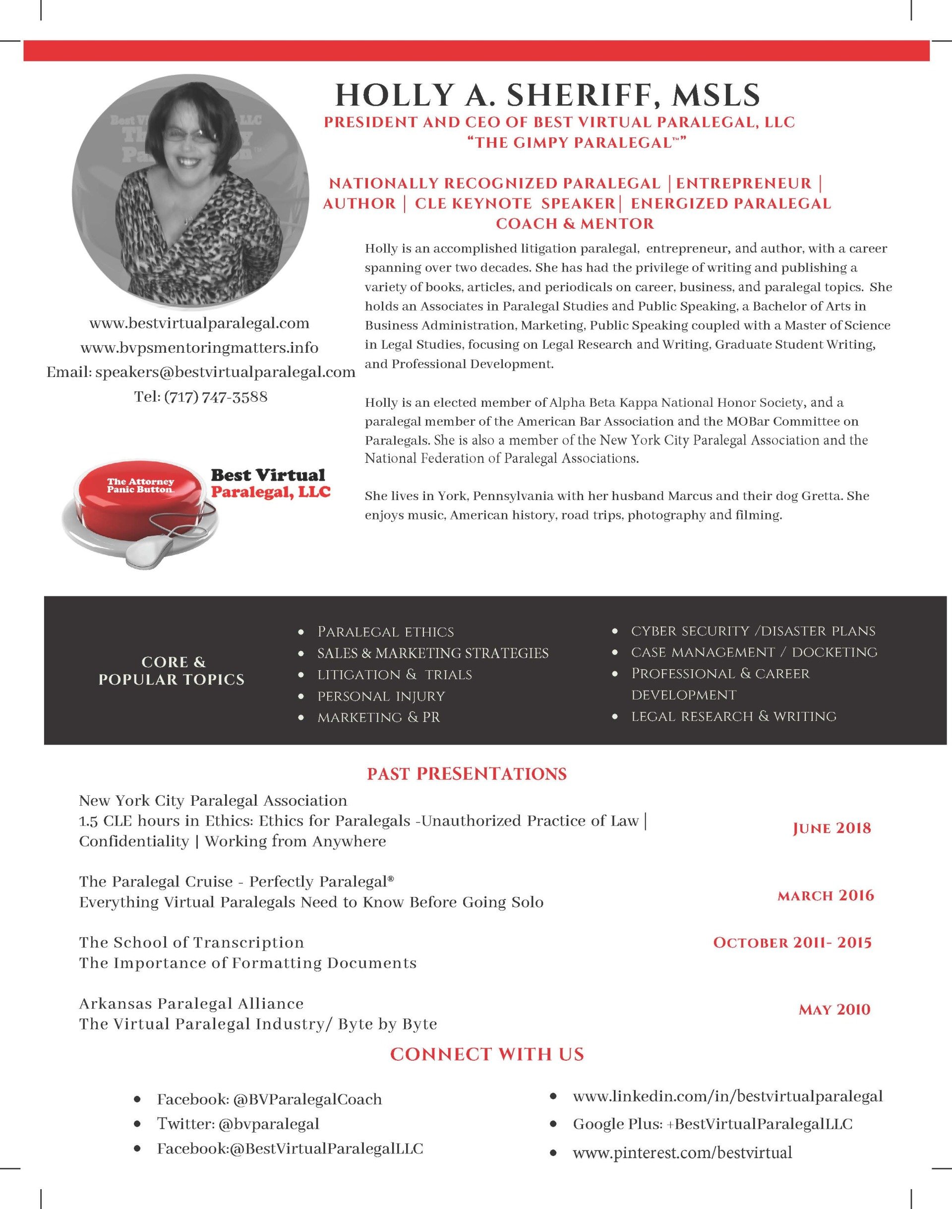 Speaking Engagements | Best Virtual Paralegal LLC