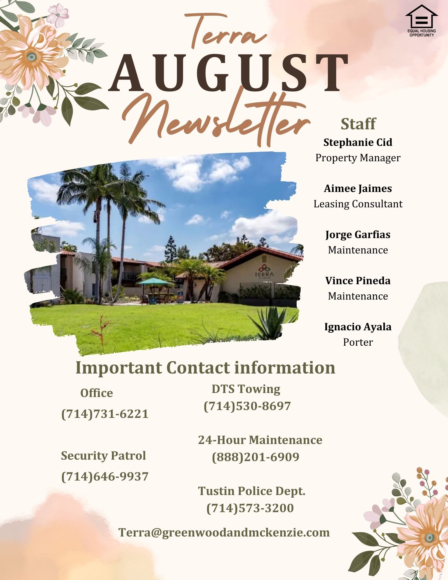 Resident Newsletter - August
