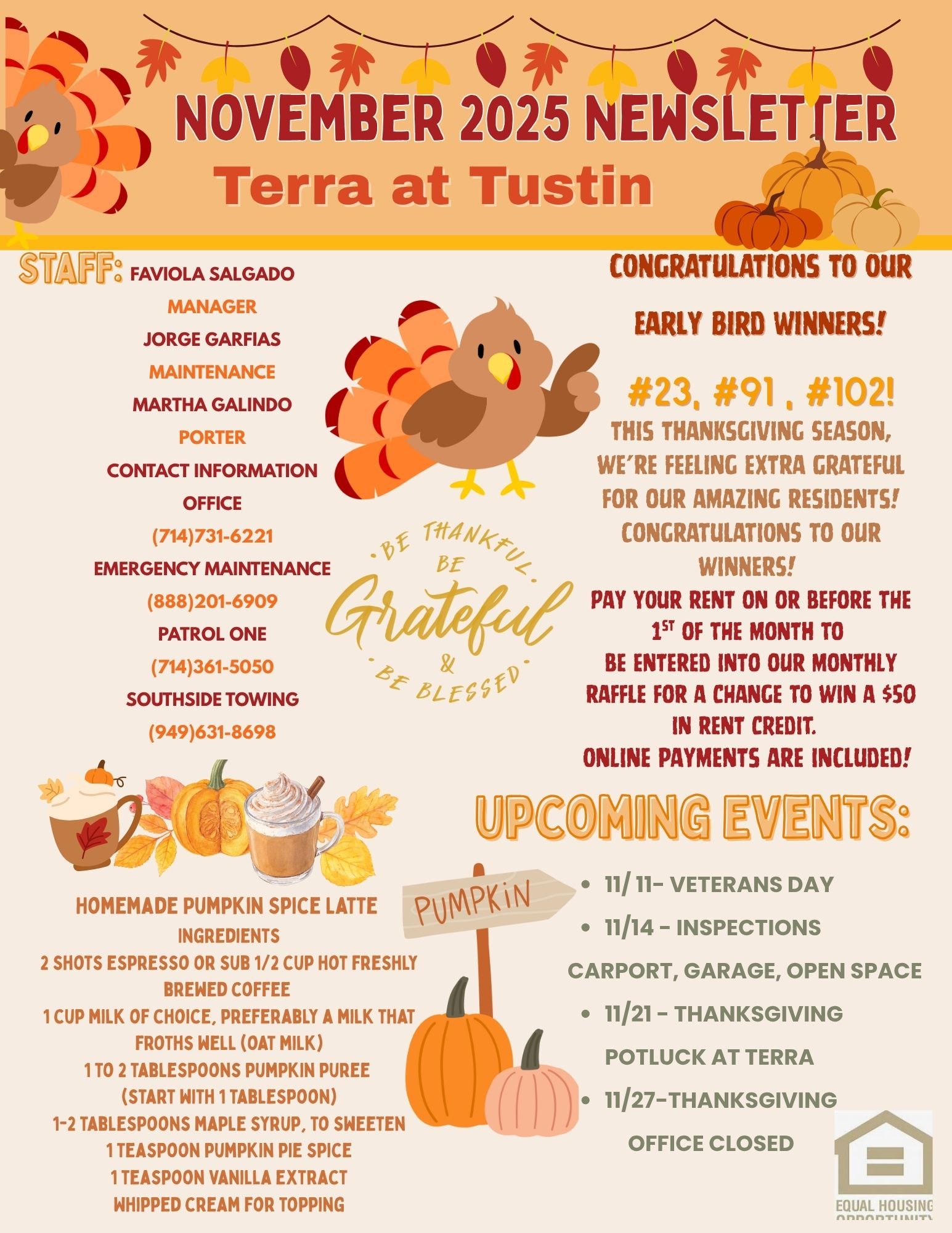 Resident Newsletter - November
