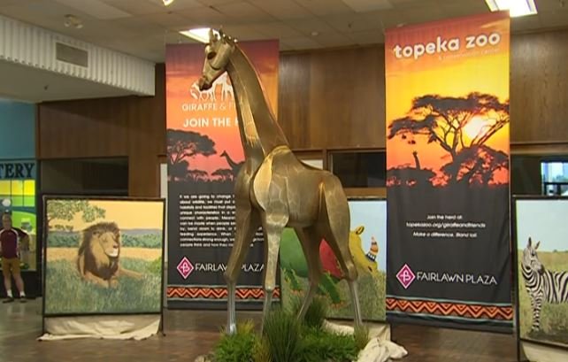 A Foot Giraffe Sculpture insdie Fairlawn Plaza Mall. Giraffe Facts