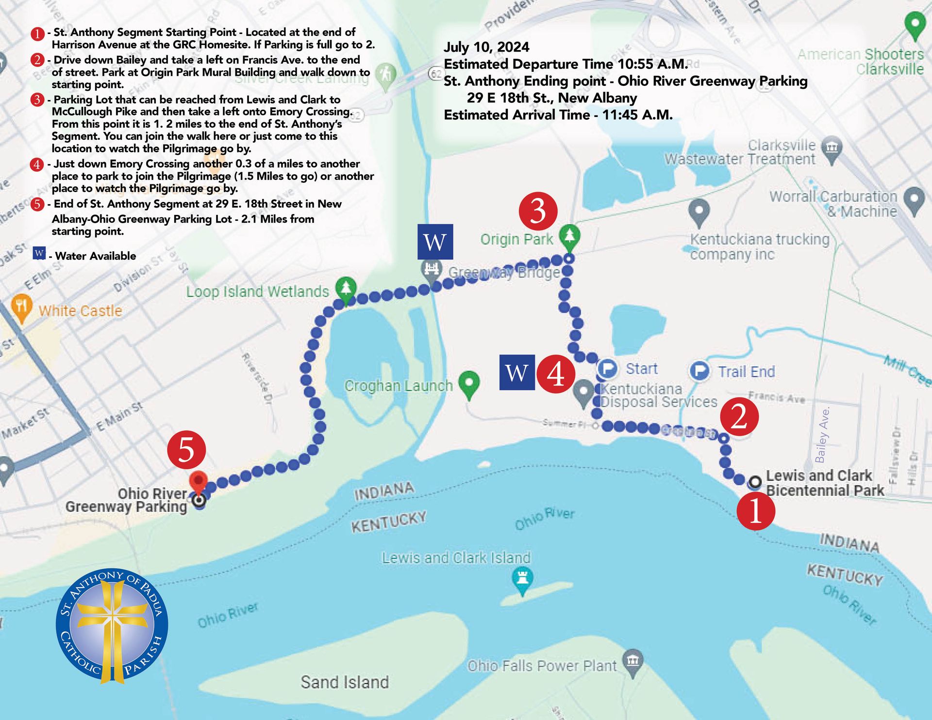 St. Anthony Procession Map