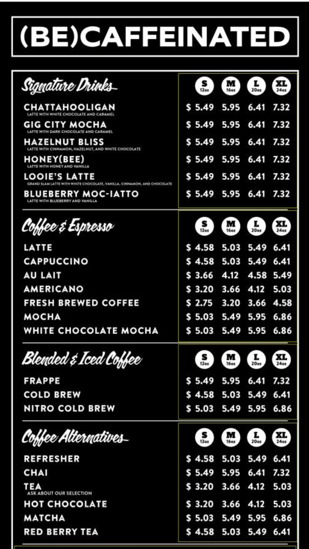 COFFEE AND MENU