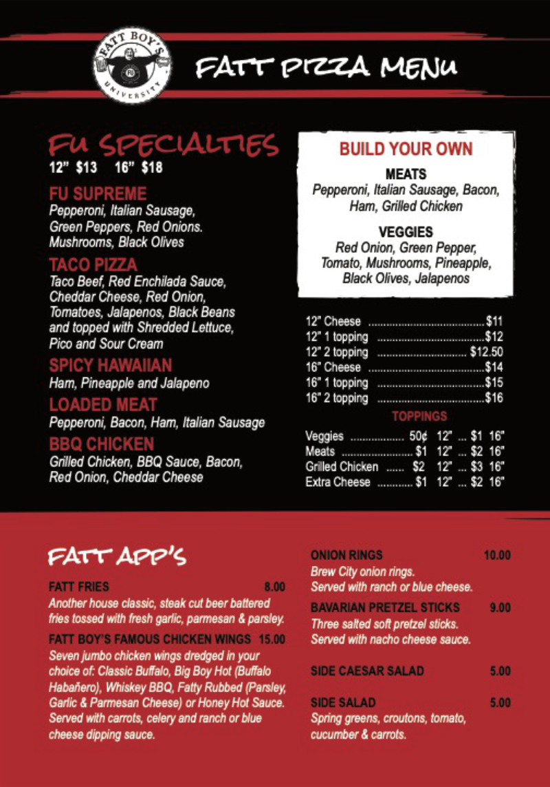 Delicious Menu Selections | Fatt Boys
