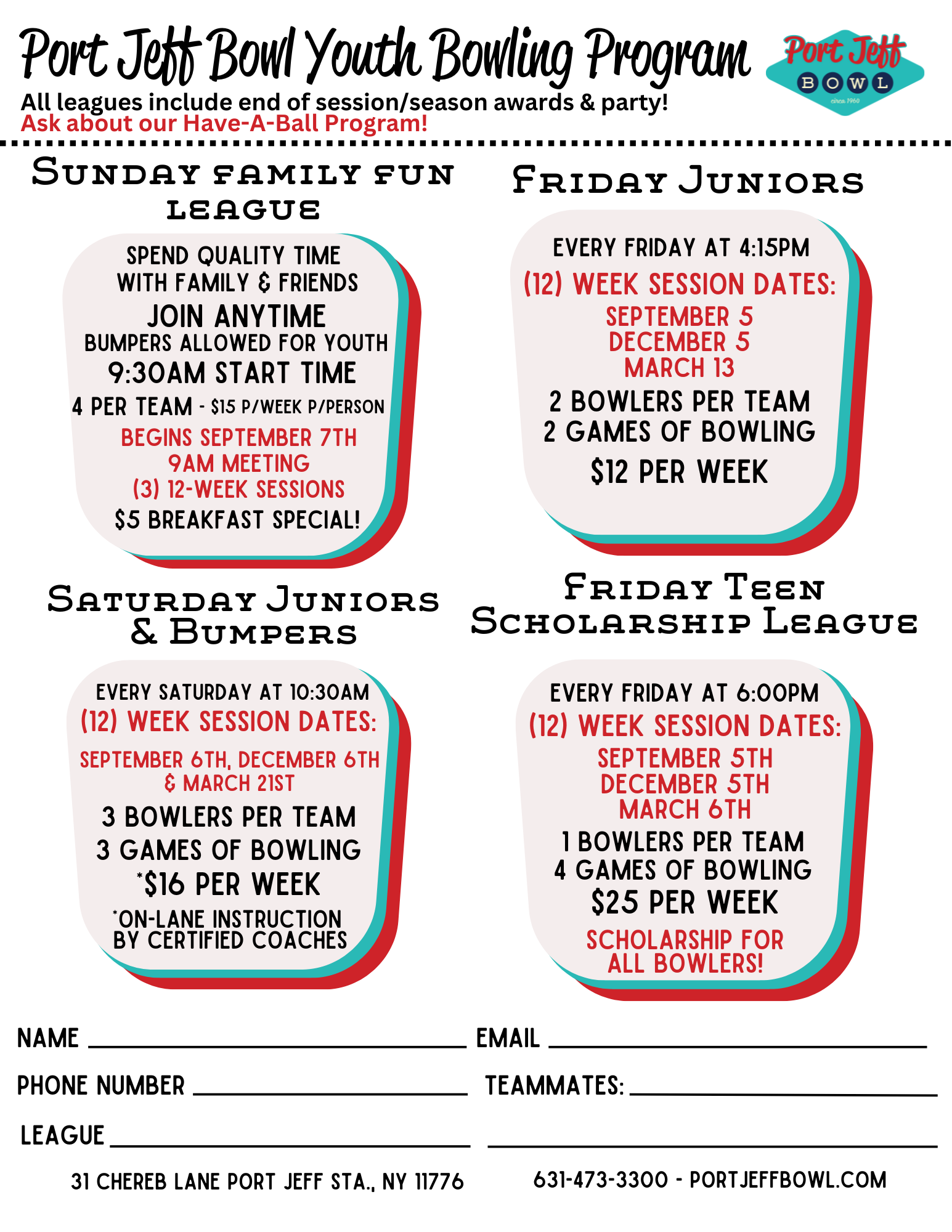 Leagues at Port Jeff Bowl