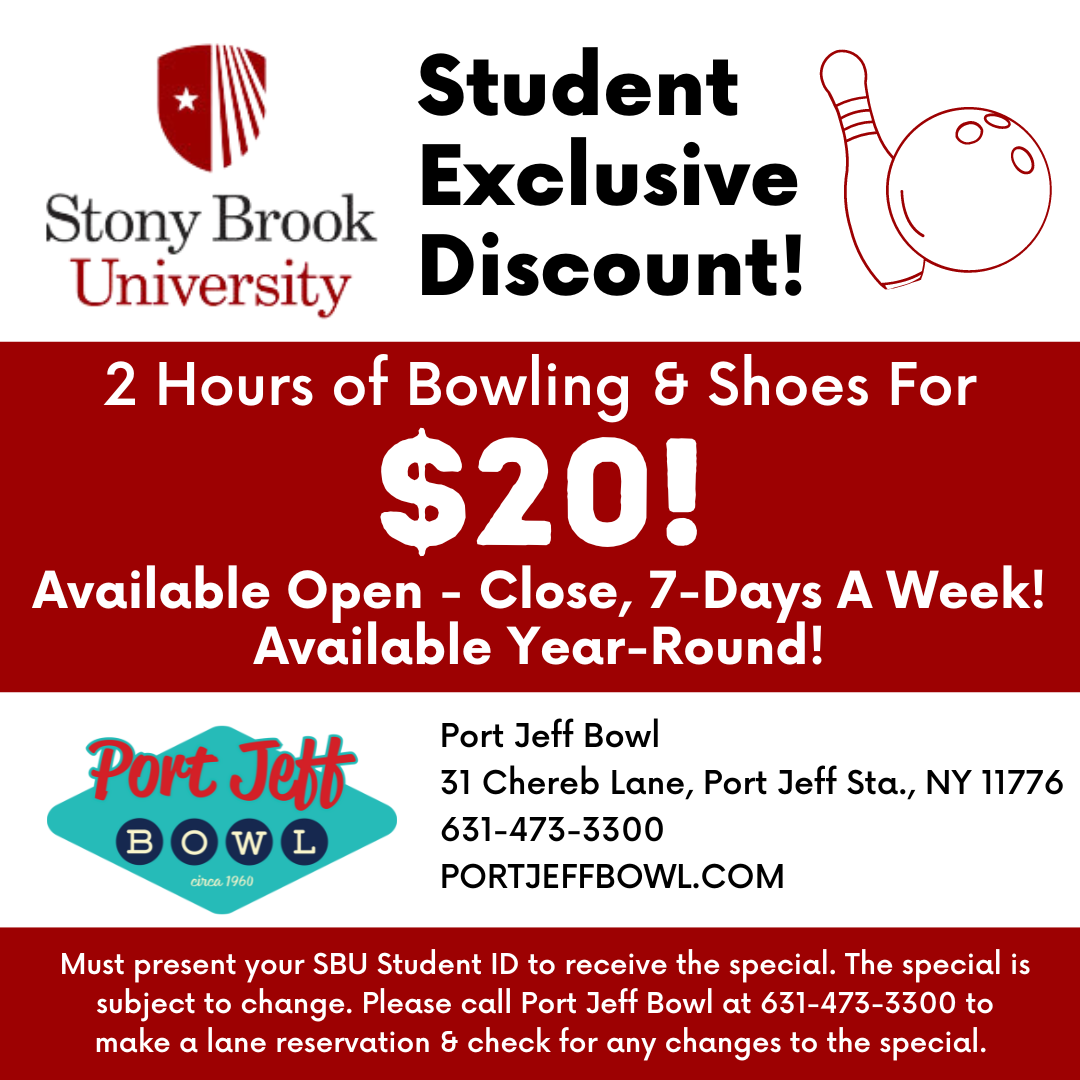 Stony Brook University Student Discount - Reserve Your Lane