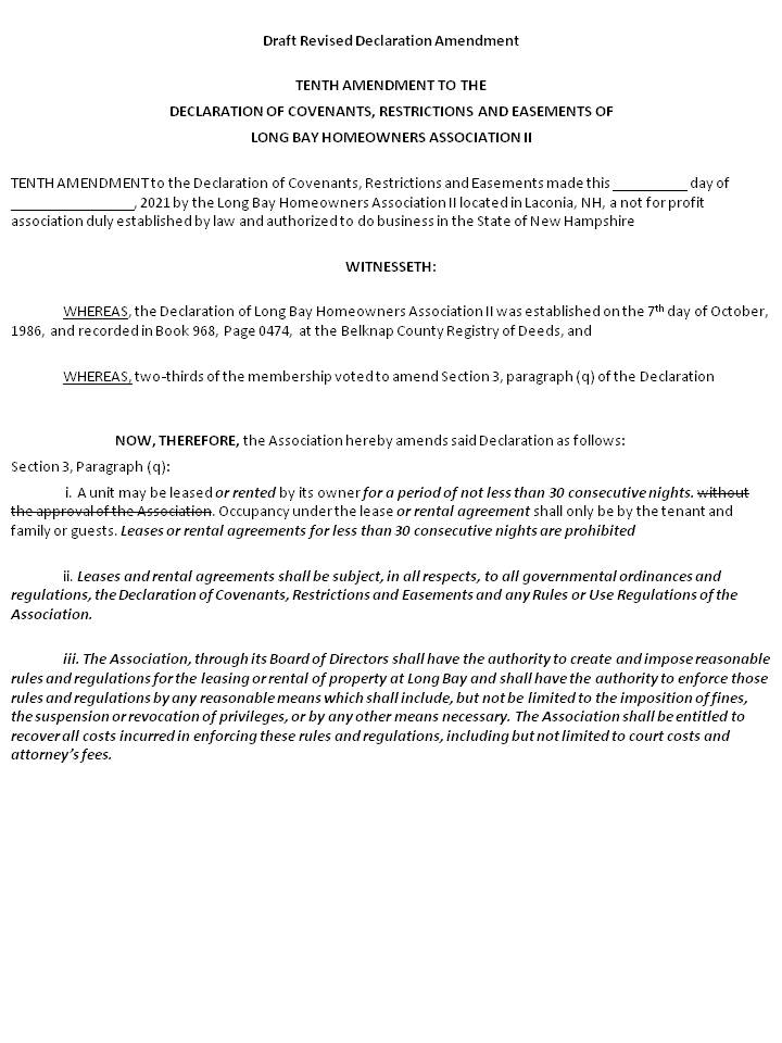 Long Bay Association on Lake Winnipesaukee