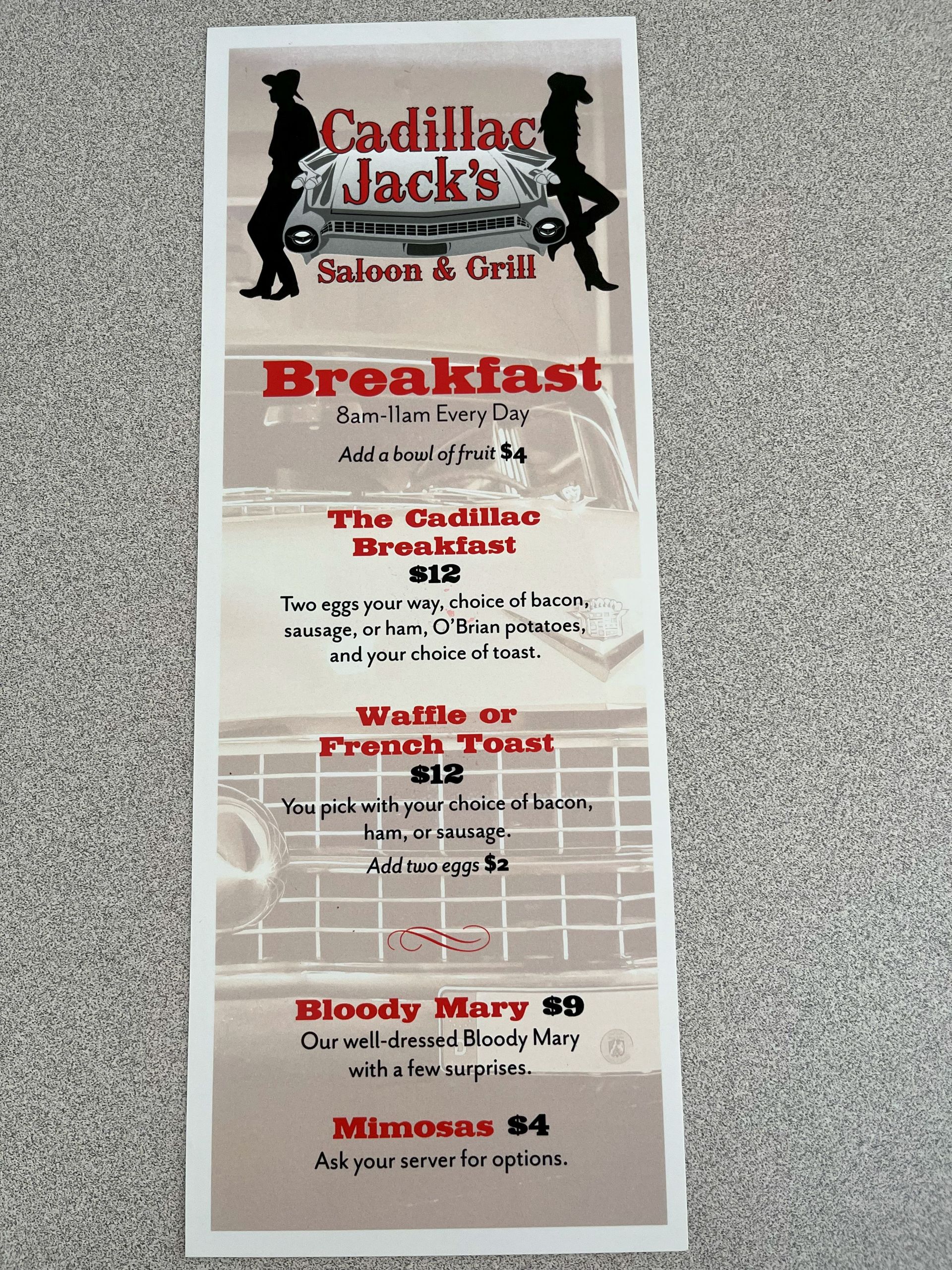 Food | Cadillac Jack’s Saloon and Grill