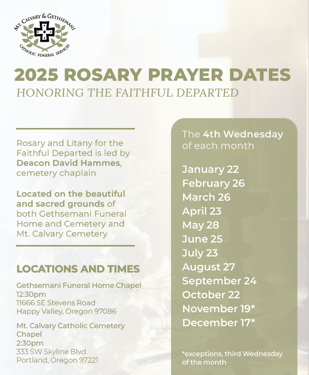 Mt. Calvary & Gethsemani Catholic Funeral Services | Happy Valley , OR