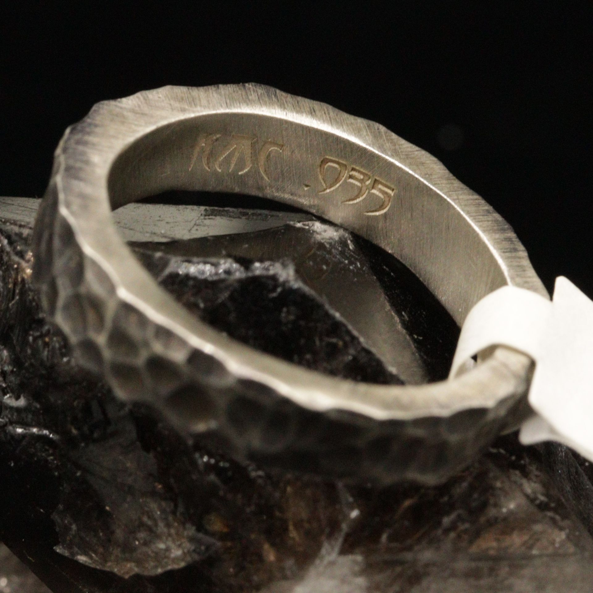 Large Patinated Fire Agate Ring from Kade Metal Craft