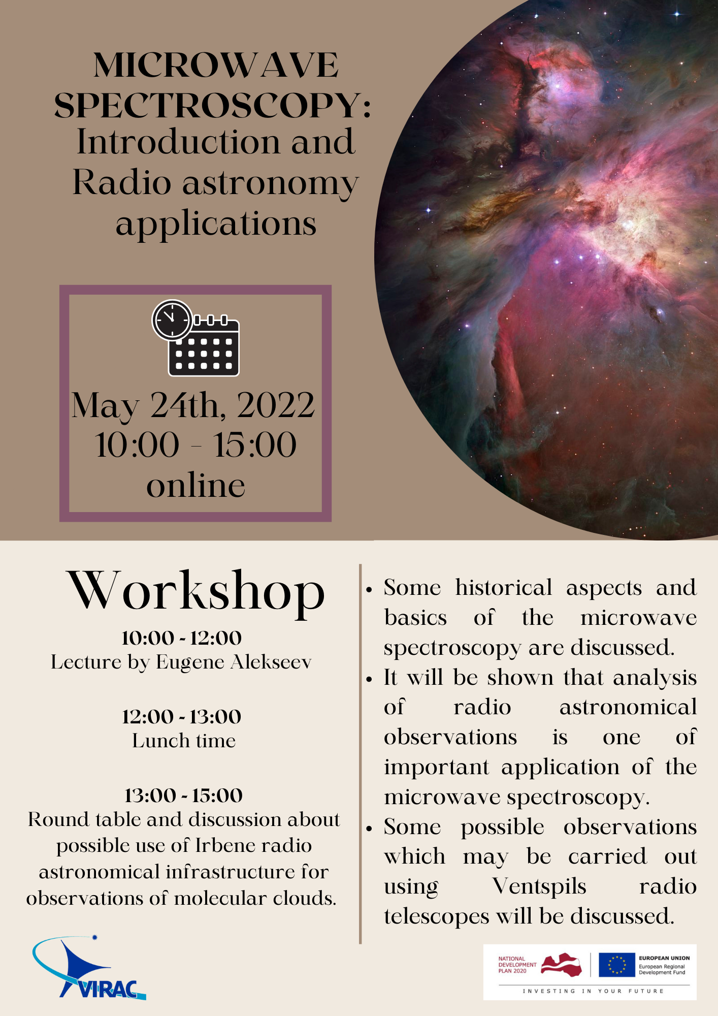 Workshop MICROWAVE SPECTROSCOPY: Introduction and Radio astronomy ...