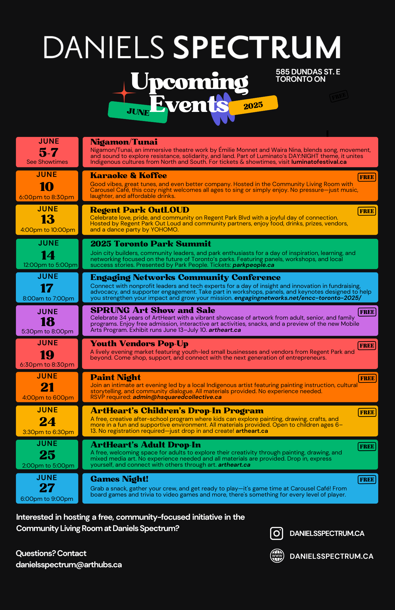 June Events at Daniels Spectrum