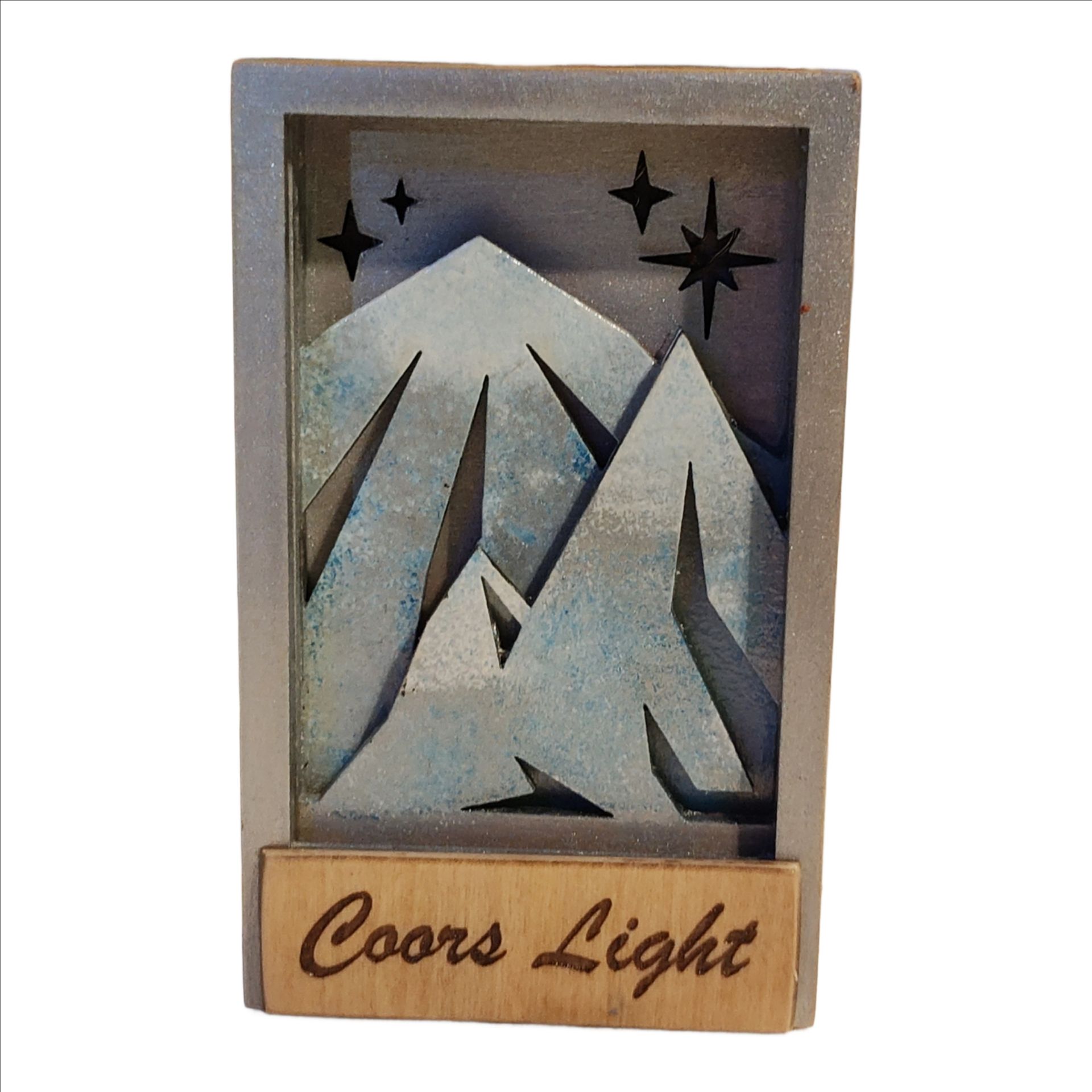 Coors Light Glow Box – Handcrafted Wooden Shelf Light