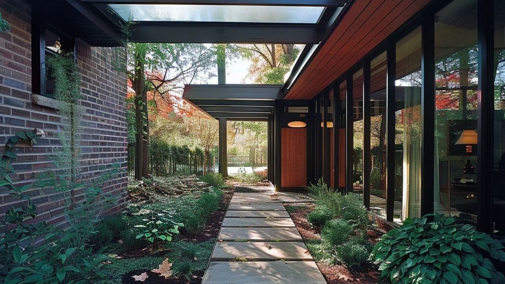 Midcentury Modern Landscaping Concepts - Floating Steps and Walkways Ideas