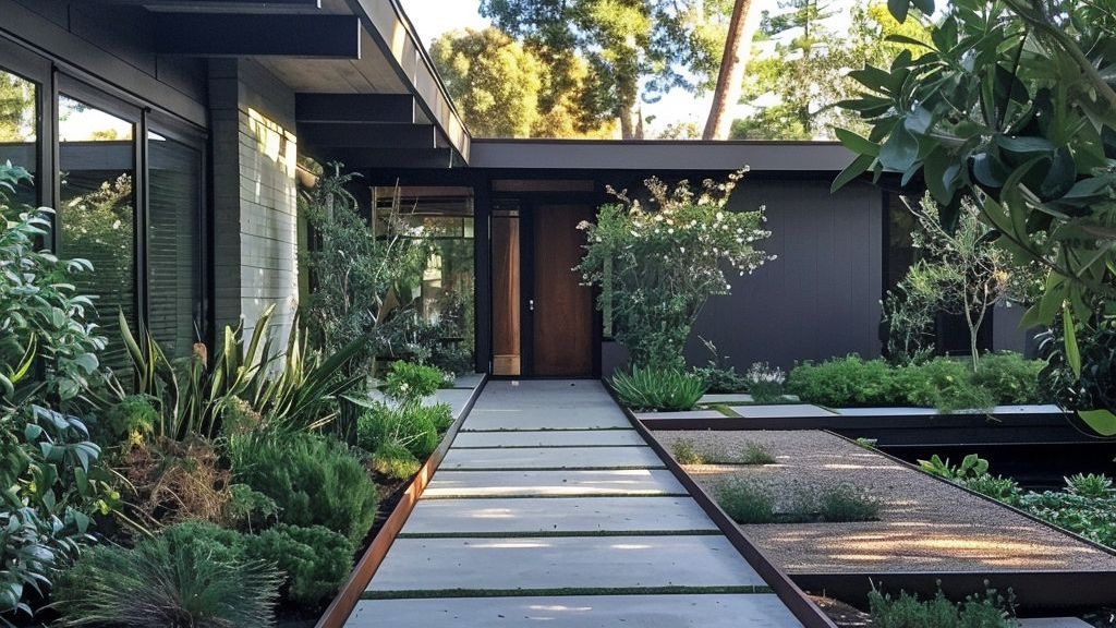 Midcentury Modern Landscaping Concepts - Floating Steps and Walkways Ideas