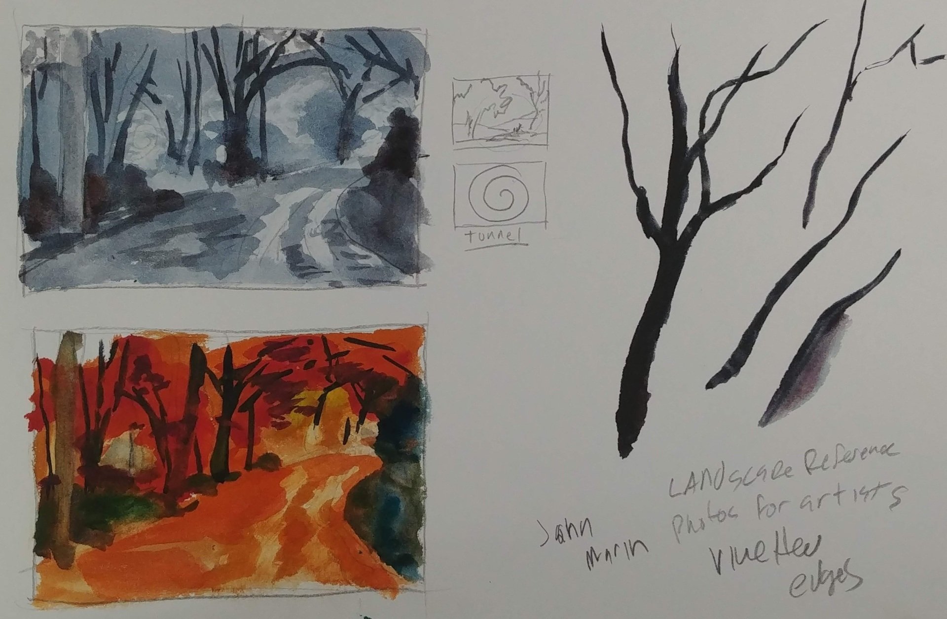 Process Studies & Sketches from Class Demonstrations