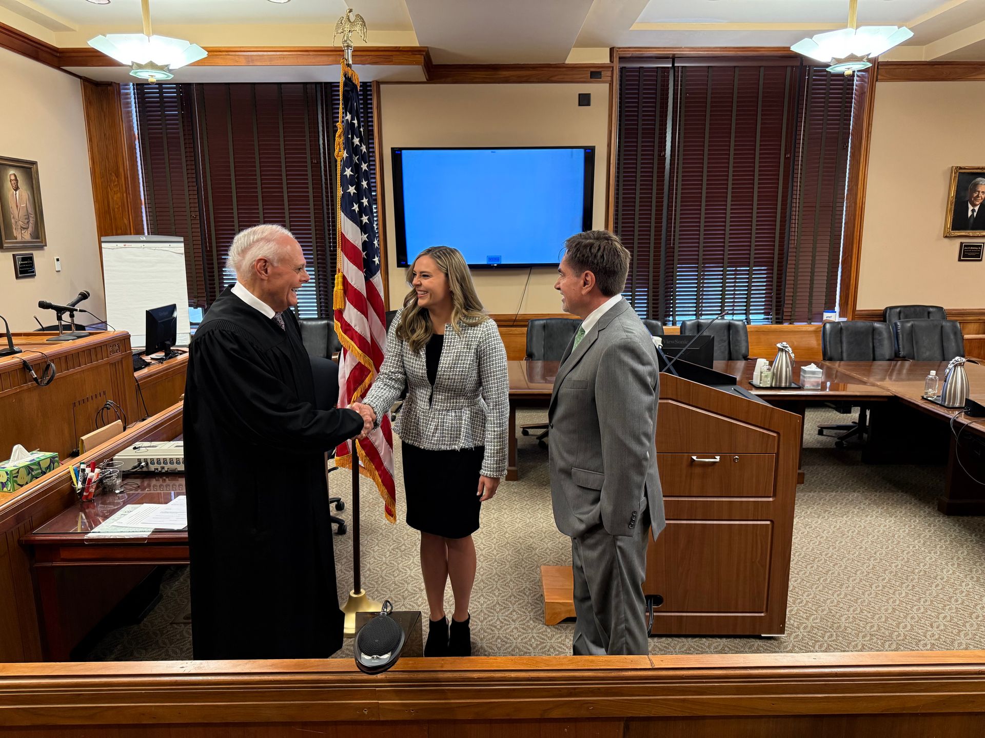 Ms. Calleigh Grizzell being sworn in by the Honorable Judge Joe P ...