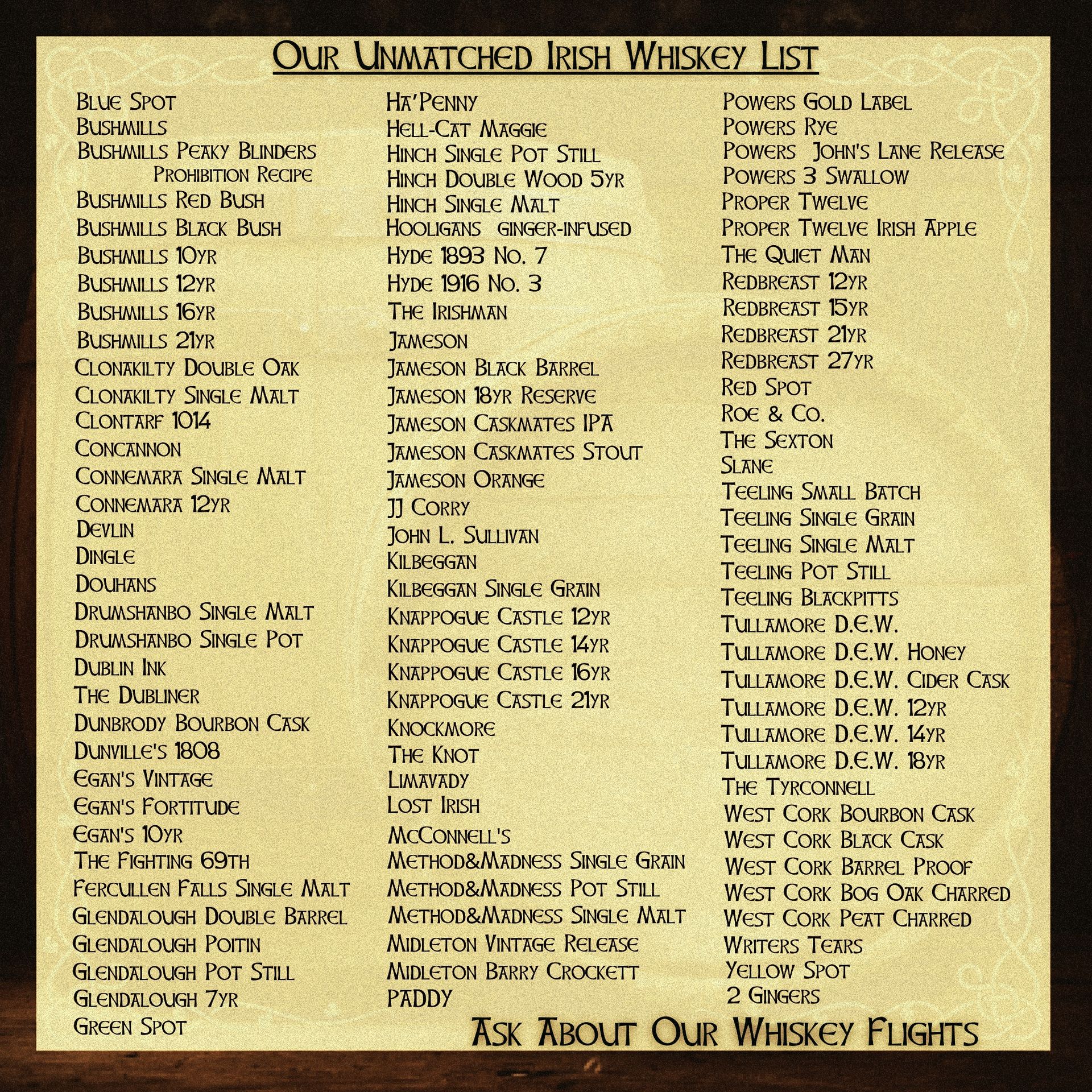 Drinks | Rancho Mirage, CA | O'Caines's Irish Pub