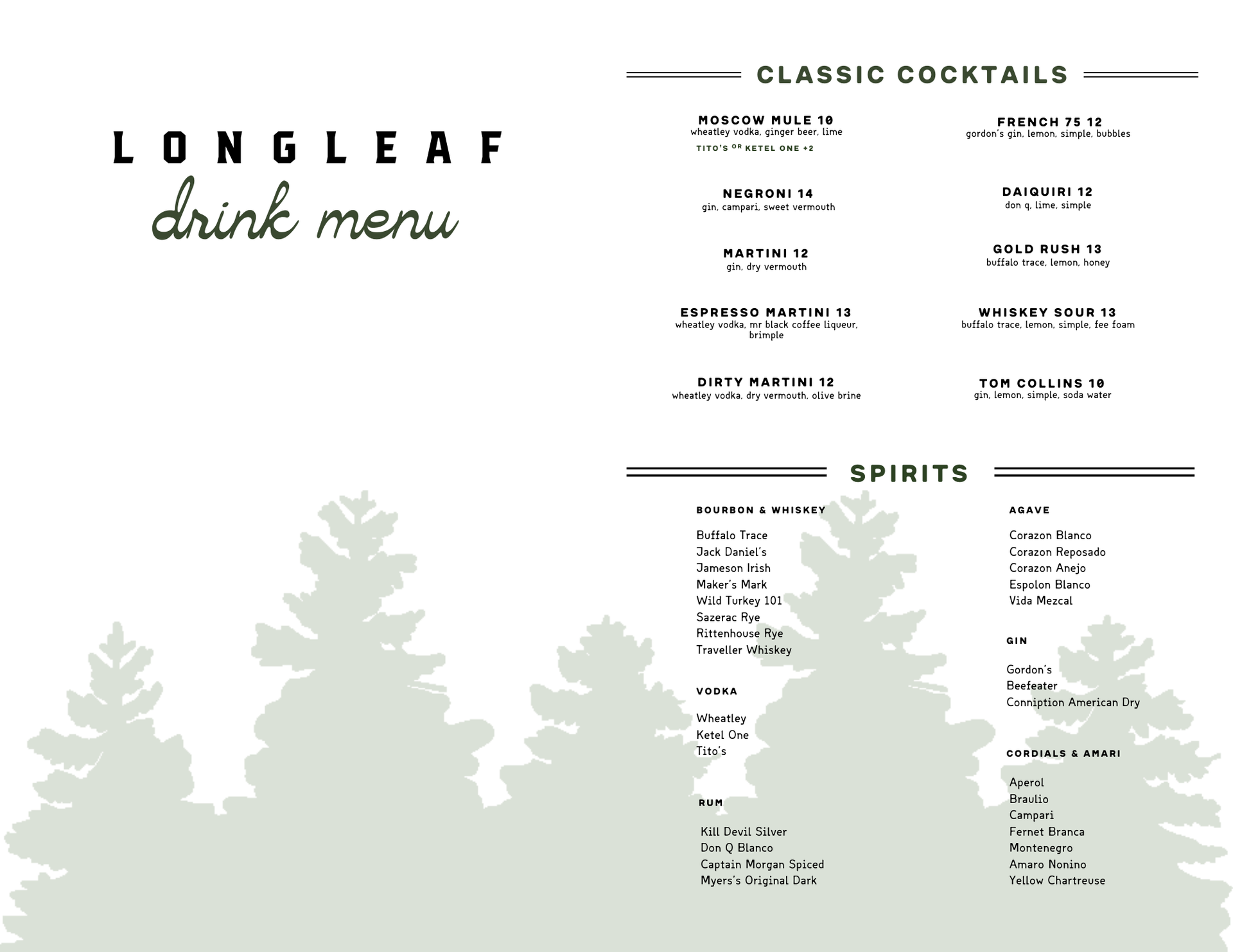Menu | Longleaf Swine | Raleigh