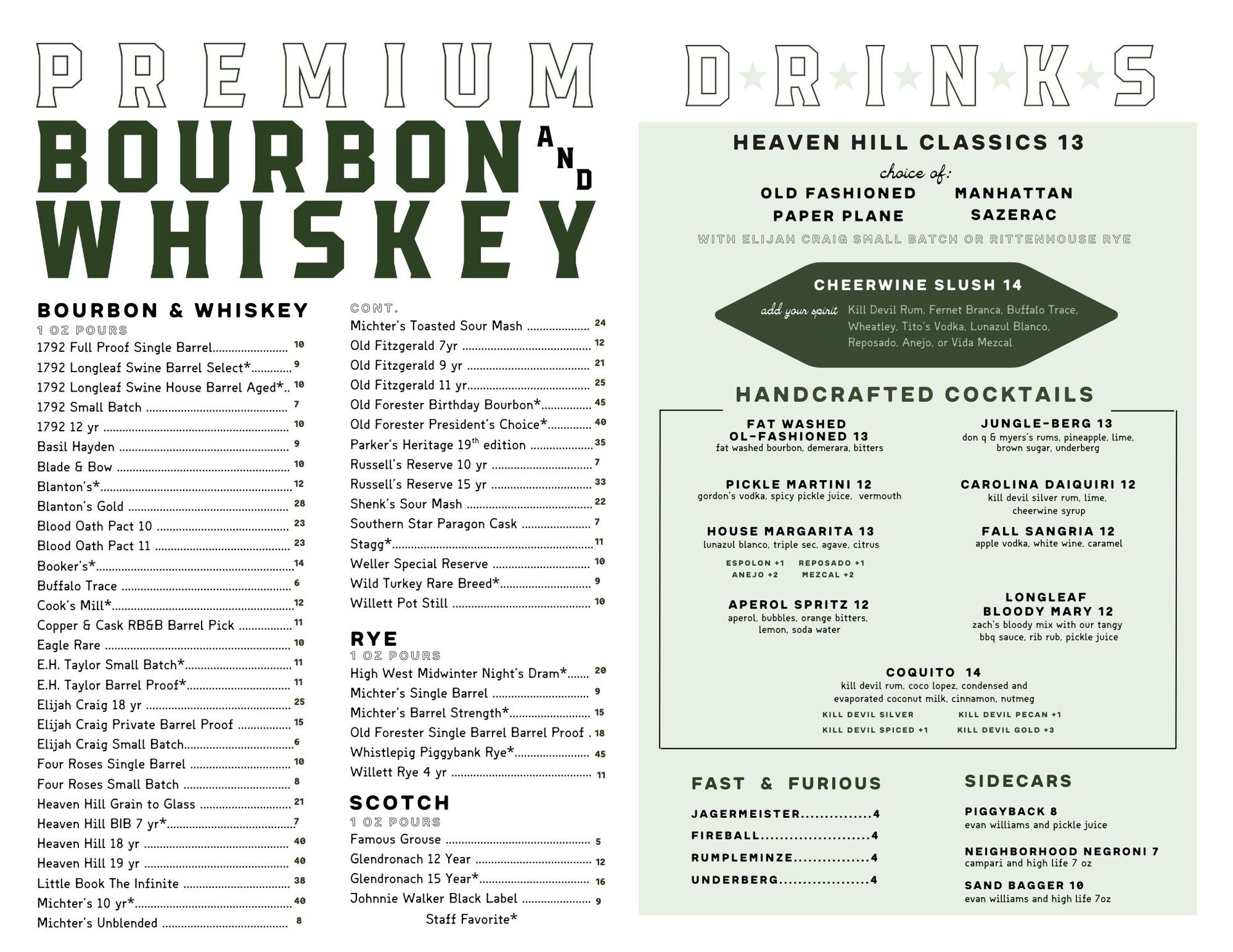 Menu | Longleaf Swine | Raleigh