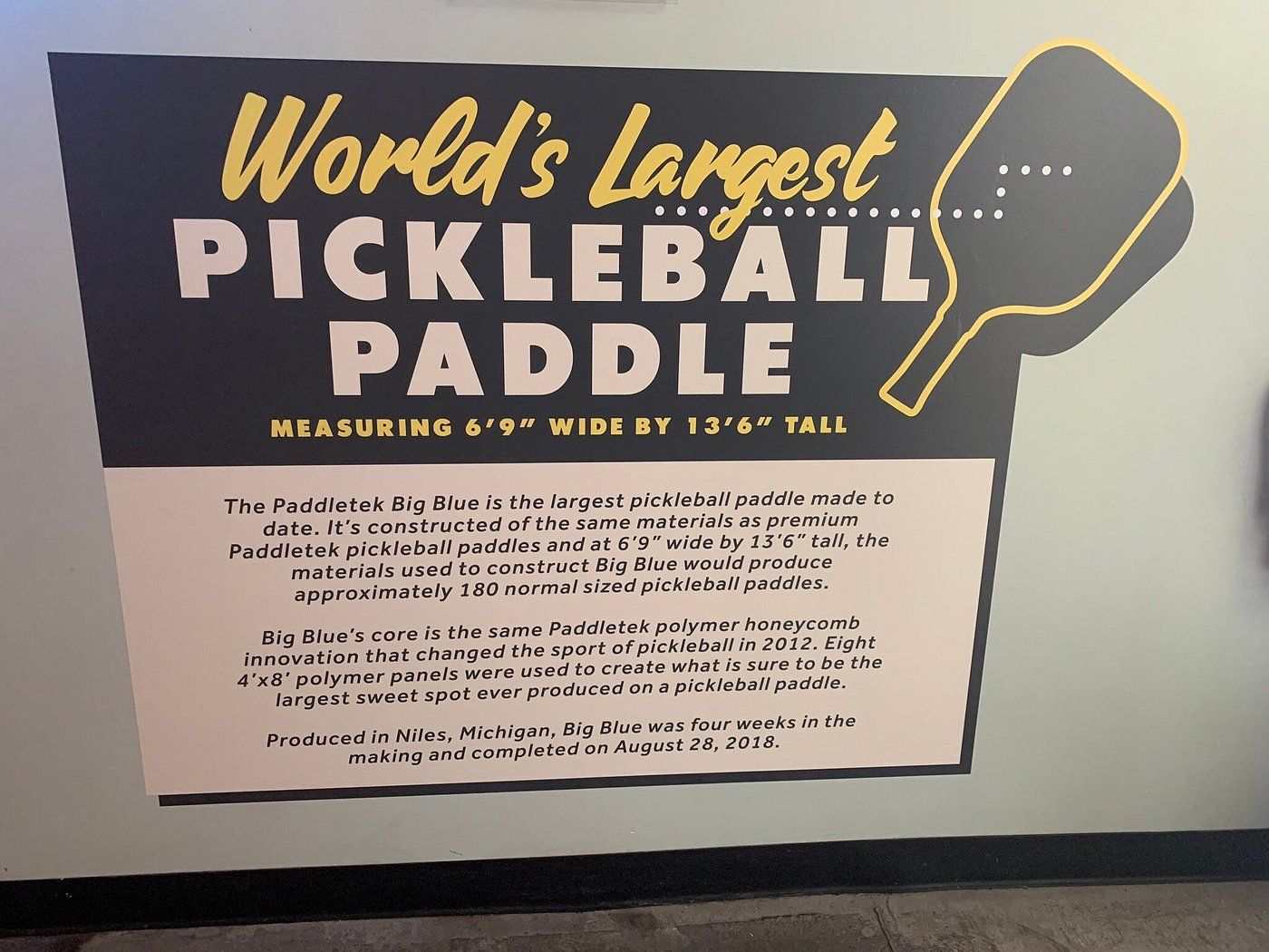 World’s Largest Pickleball Paddle: world record in West Des Moines, Iowa