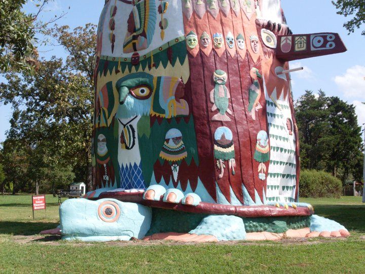 World’s Largest Concrete Totem Pole: world record in Chelsea, Oklahoma