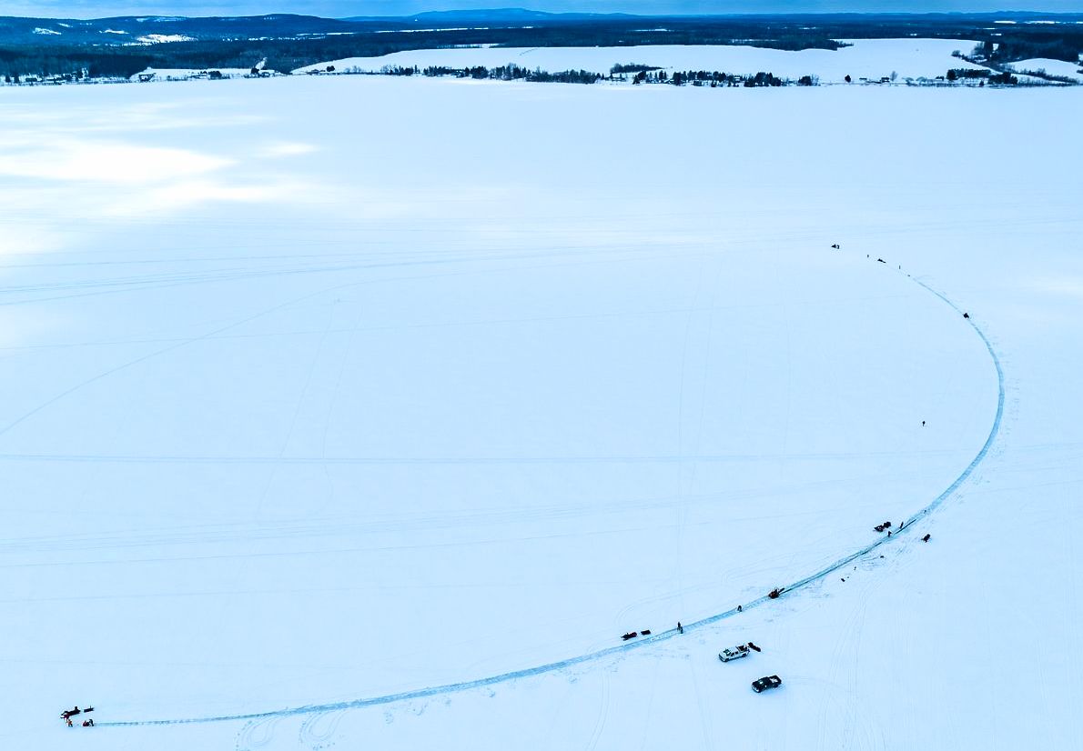 World's Largest Ice Carousel, world record on the Long Lake, Maine