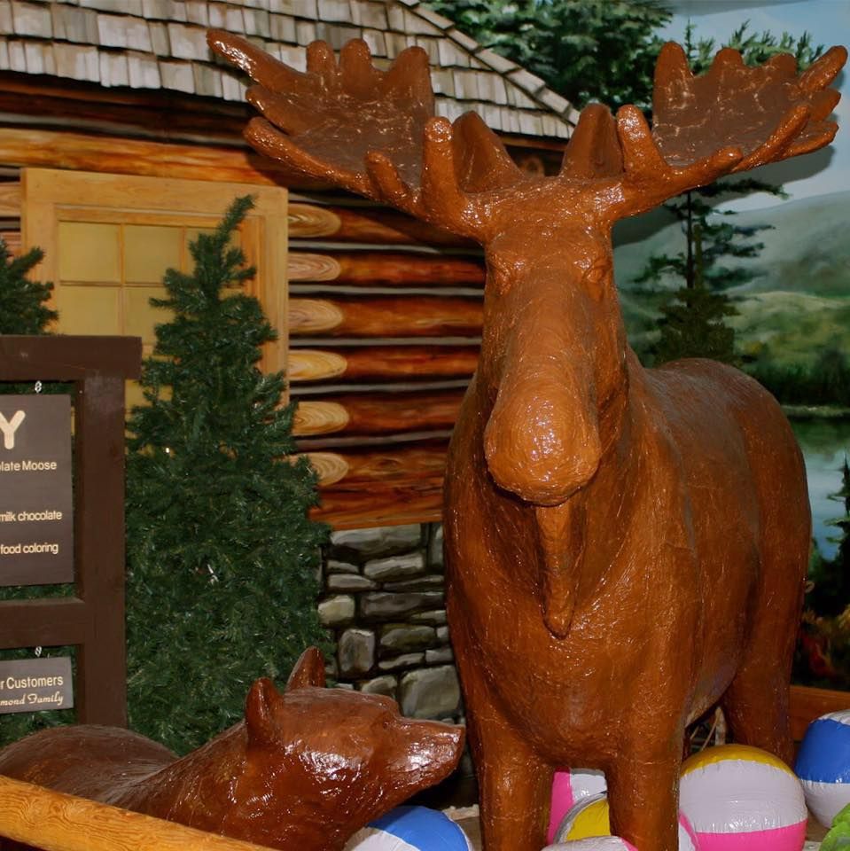 World's First Life-Size Chocolate Moose, world record in Scarborough, Maine