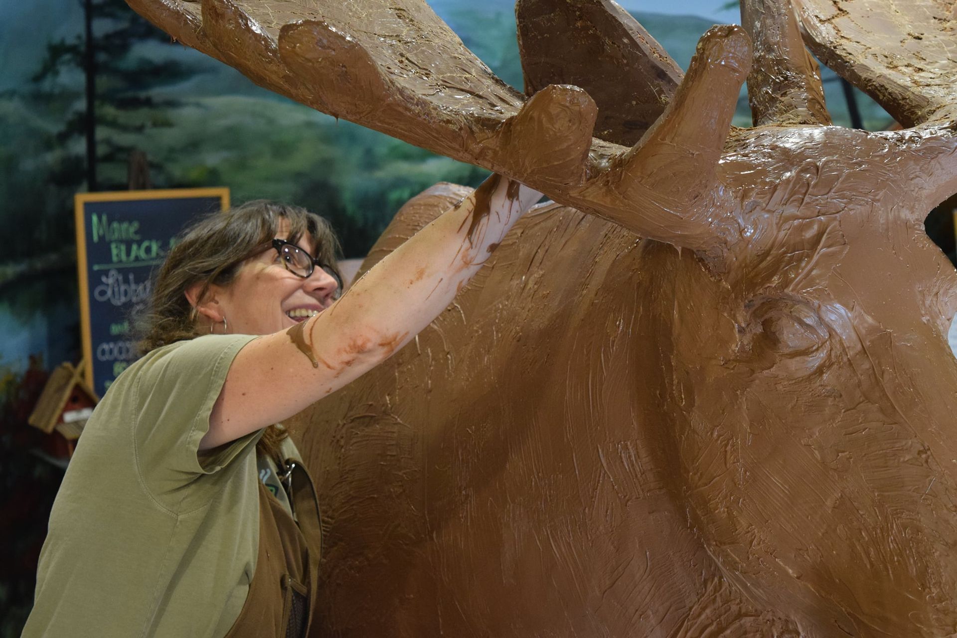 World's First Life-Size Chocolate Moose, world record in Scarborough, Maine