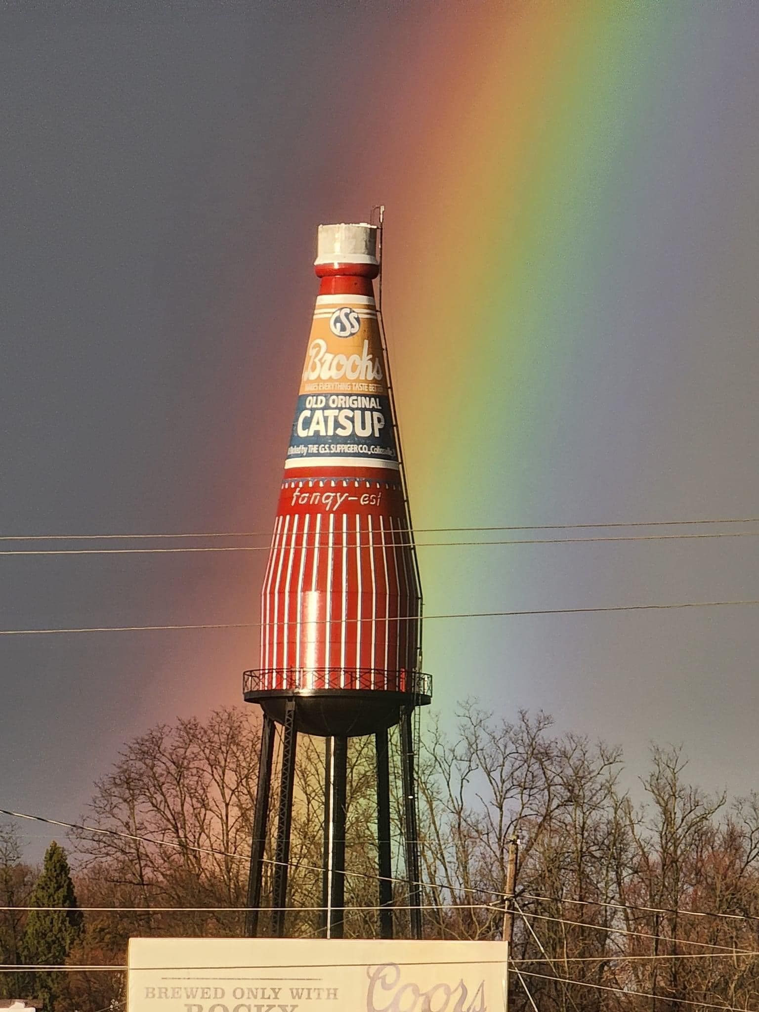 World's Largest Catsup Bottle Sculpture, world record near Collinsville, Illinois