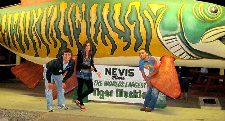 World's Largest Tiger Muskie Sculpture, world record in Nevis, Minnesota