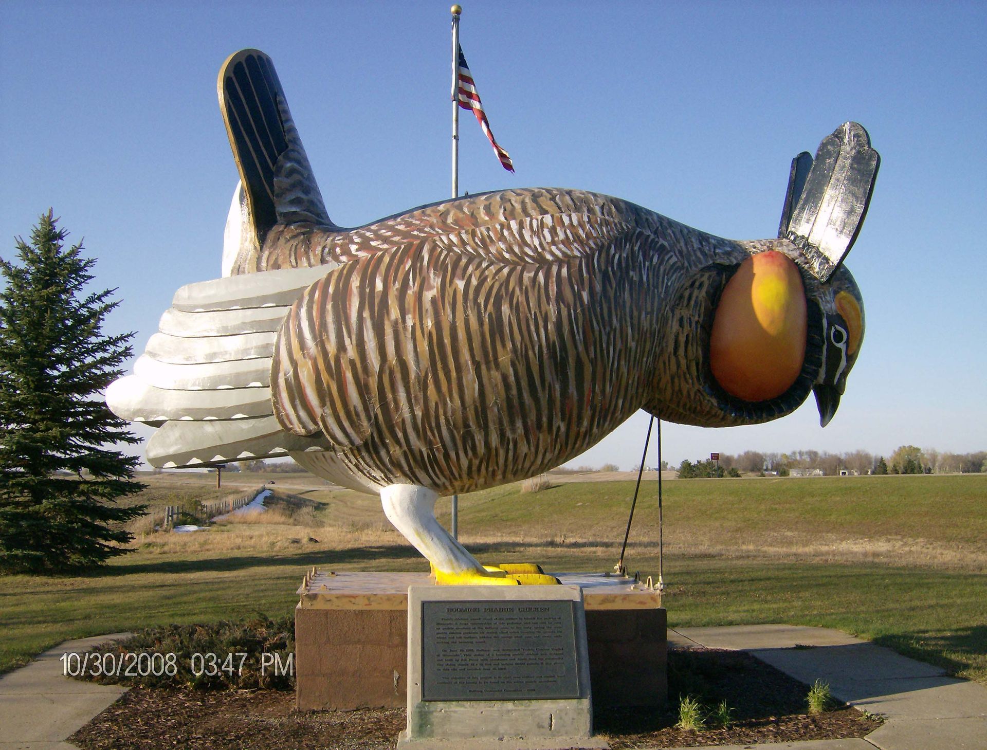 World's Largest Booming Prairie Chicken Sculpture, world record in ...