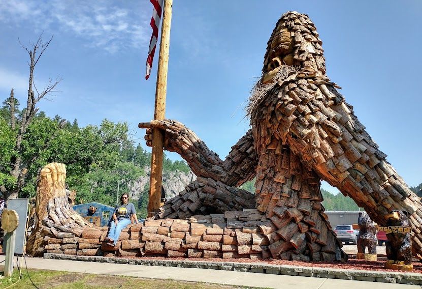 World's Largest Wooden Bigfoot Sculpture, world record in Keystone, South Dakota