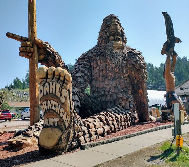 World's Largest Wooden Bigfoot Sculpture, world record in Keystone, South Dakota