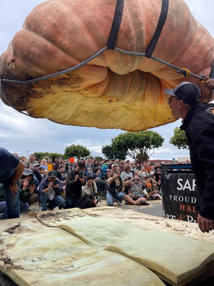 World's Heaviest Pumpkin, world record set in Half Moon Bay, California