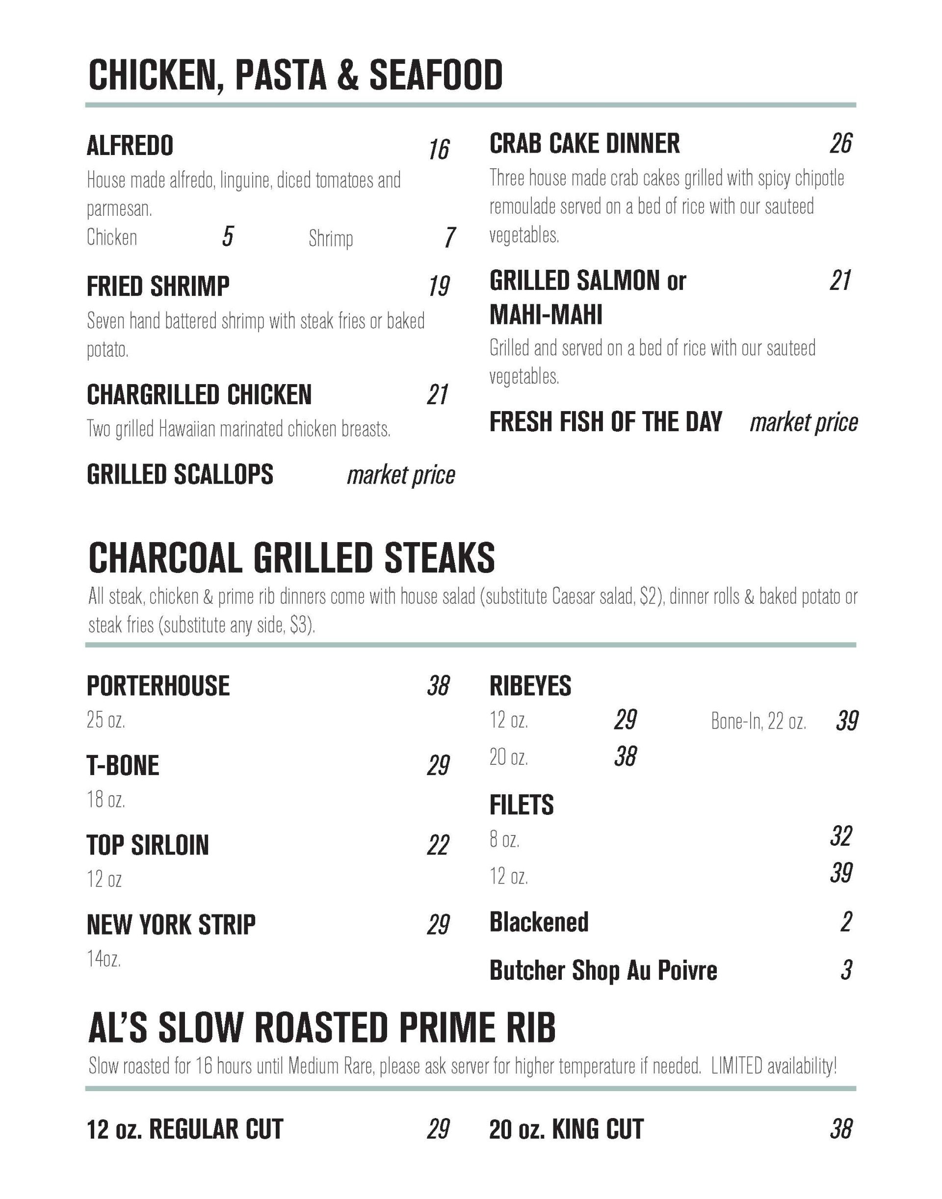 The Butcher Shop | Menu | Little Rock, Arkansas