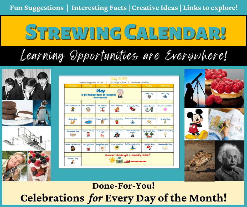 Unschool Strewing Calendar