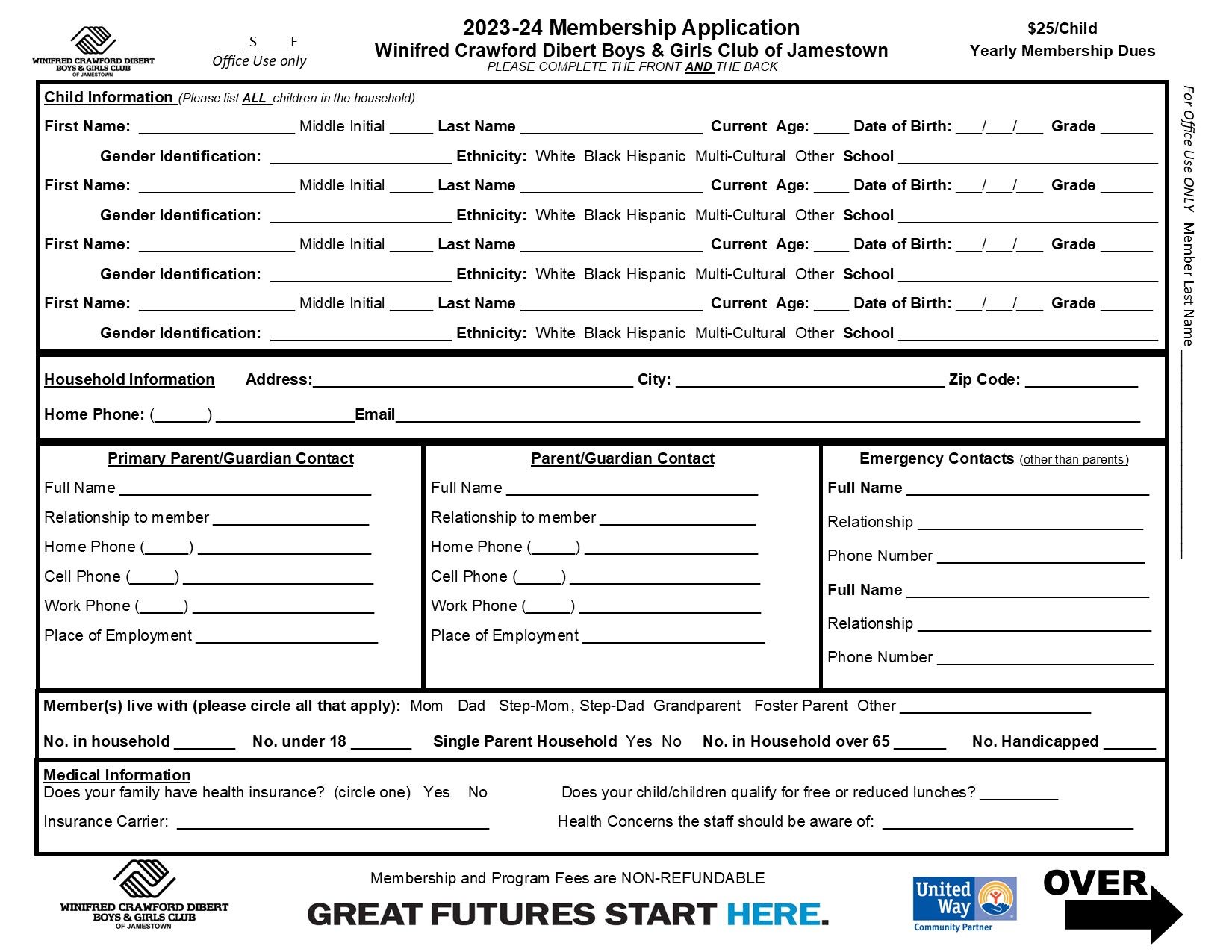 Youth Membership Forms