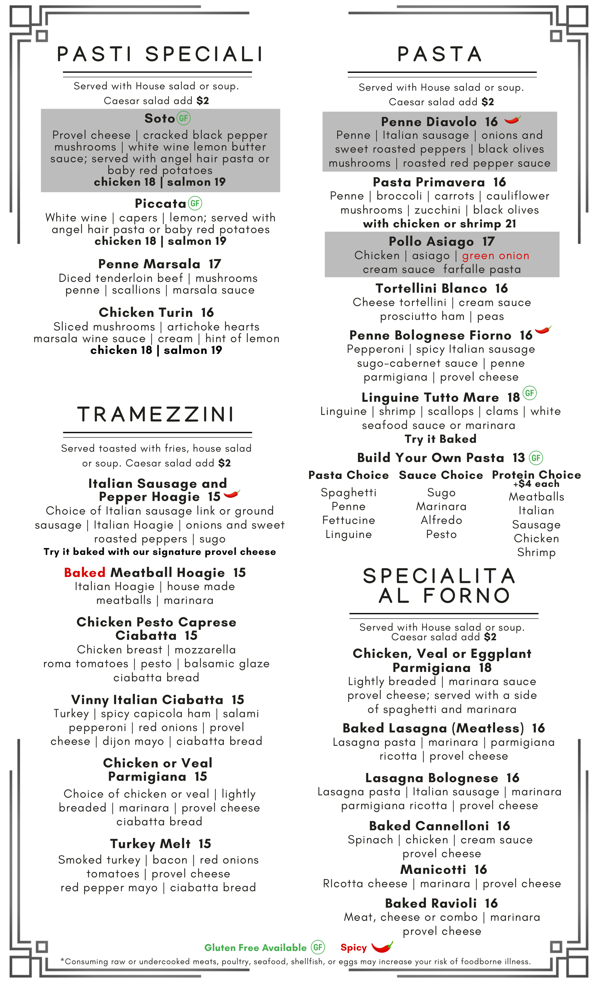 Menu | Vincenzo's | Italian Ristorante in Nebraska