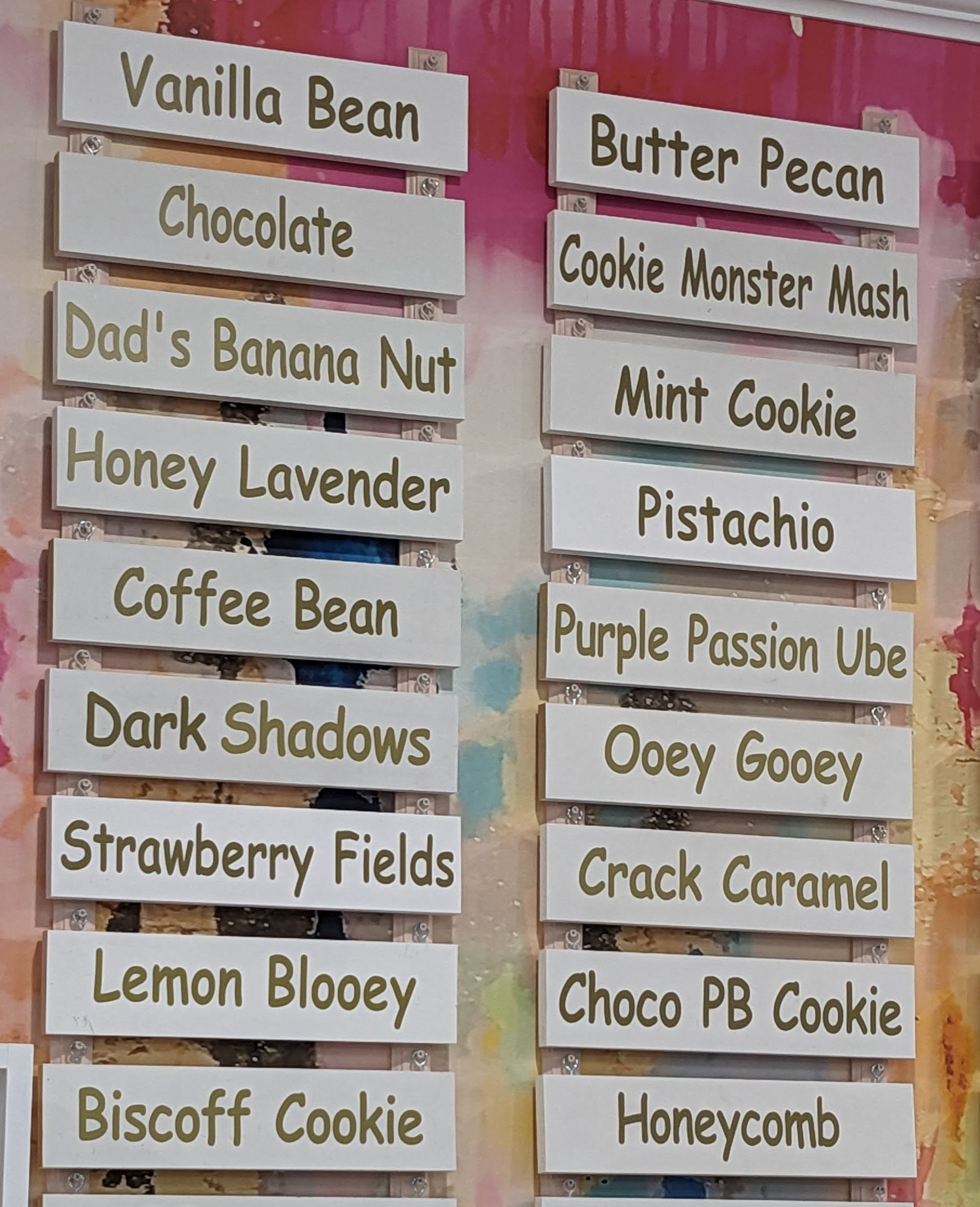 Bee Nice Cream - San Antonio, TX - Flavors