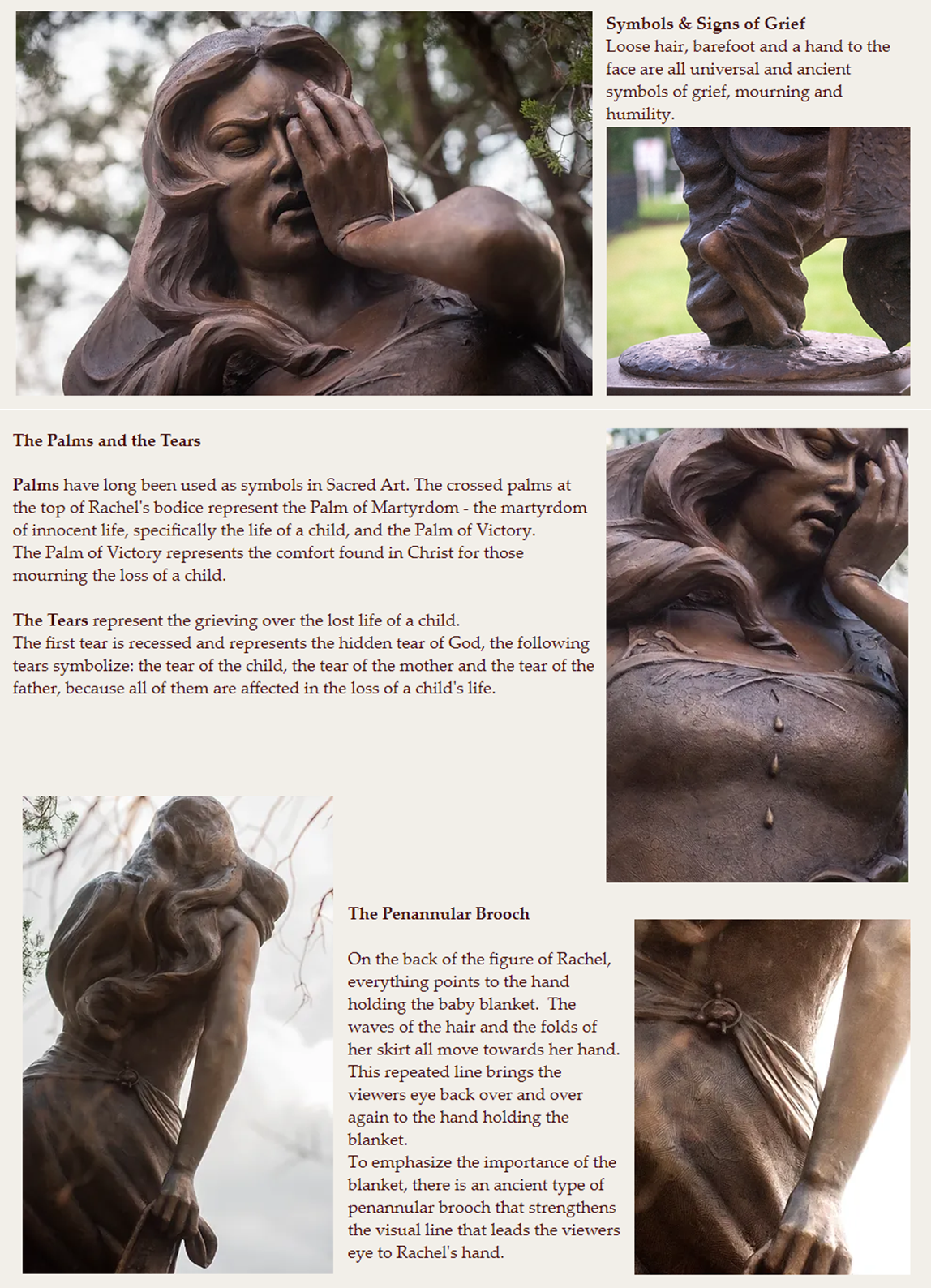 Symbols of Rachel Weeping Bronze Sculpture Tracy H Sugg