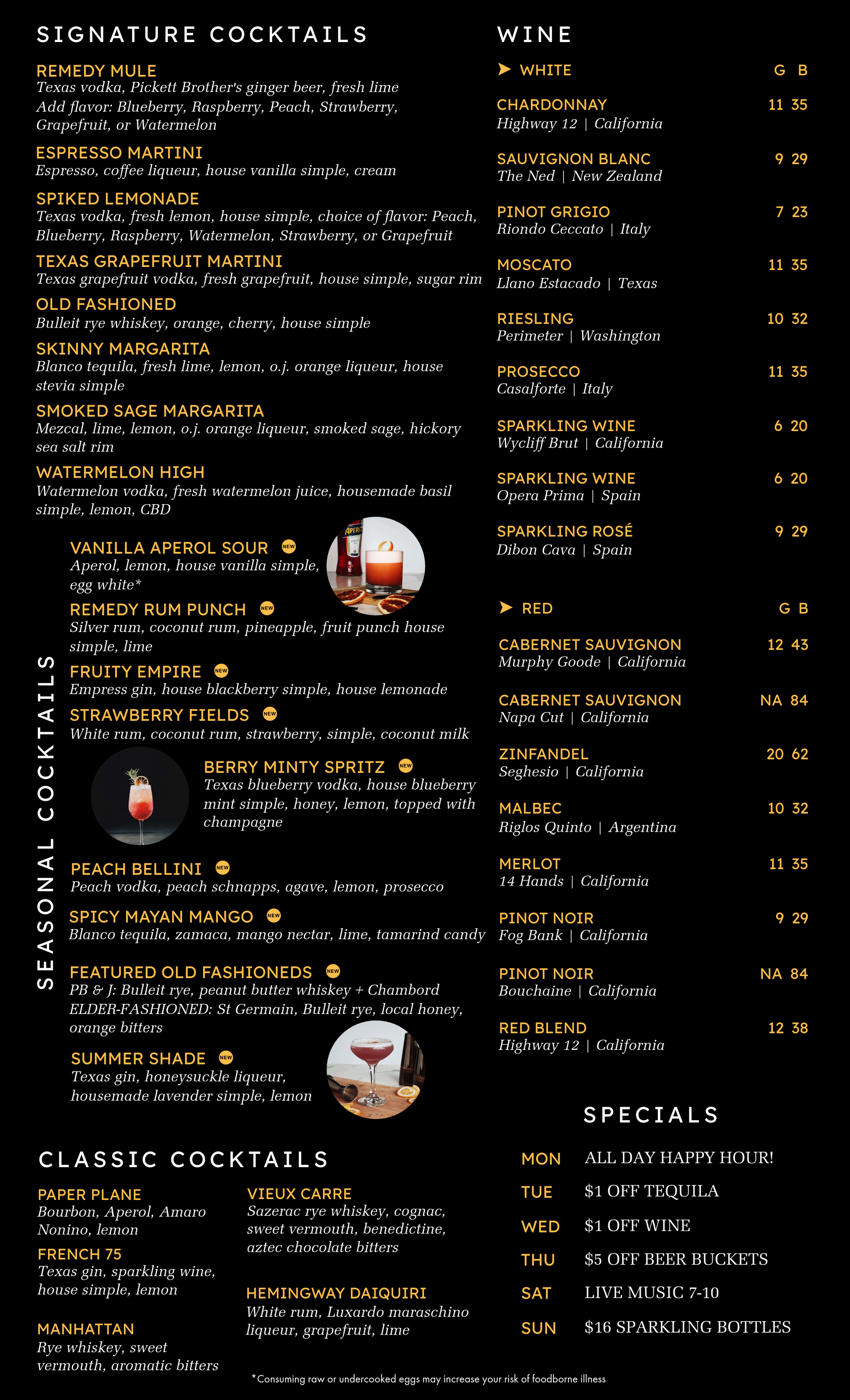 Food Menu in Weatherford, TX | Northside Remedy