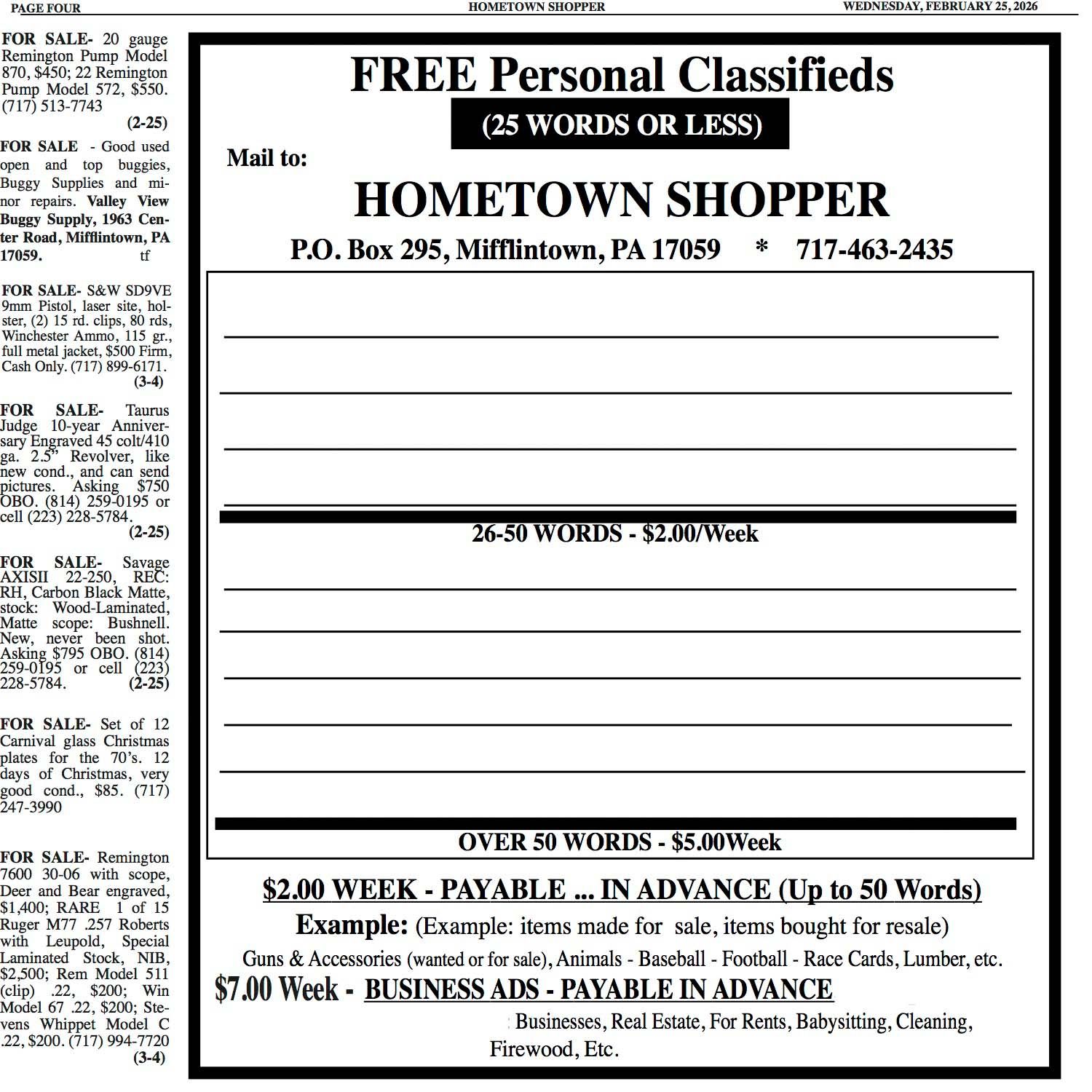 Weekly Magazine | Mifflintown, PA | Hometown Shopper