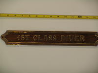 Orama's Nautical Navy Wood Brass Signs