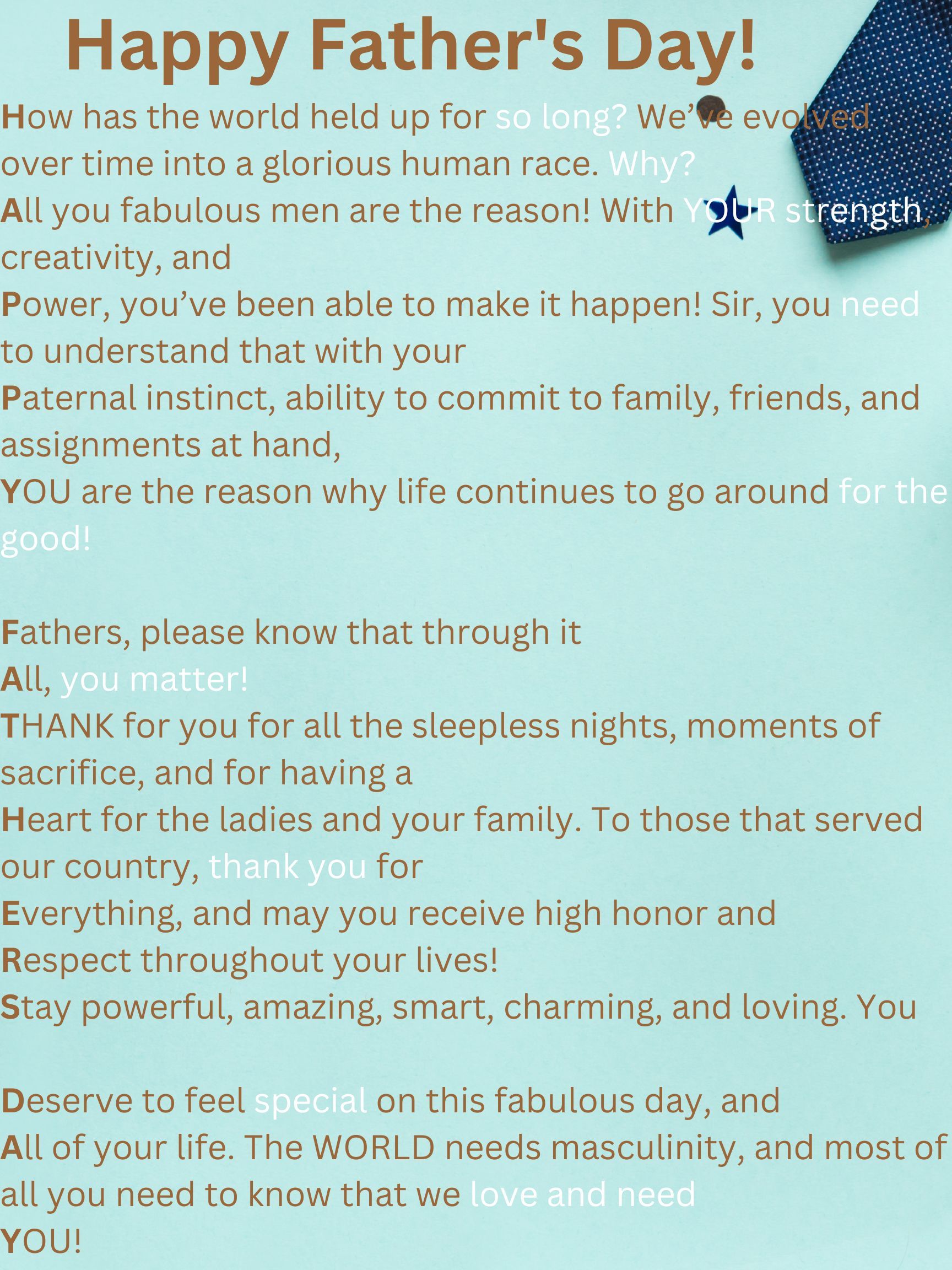 Father's Day TRIBUTE! Happy Father's Day