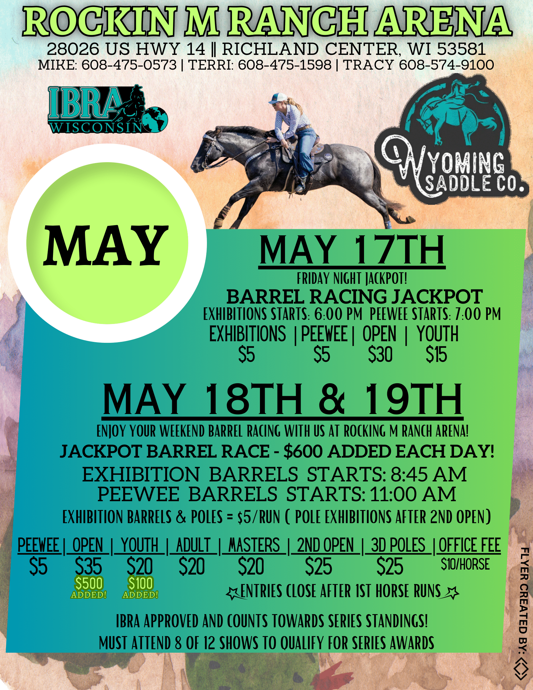 Rocking M Ranch Arena Schedule | Wyoming Saddle Company | Richland ...