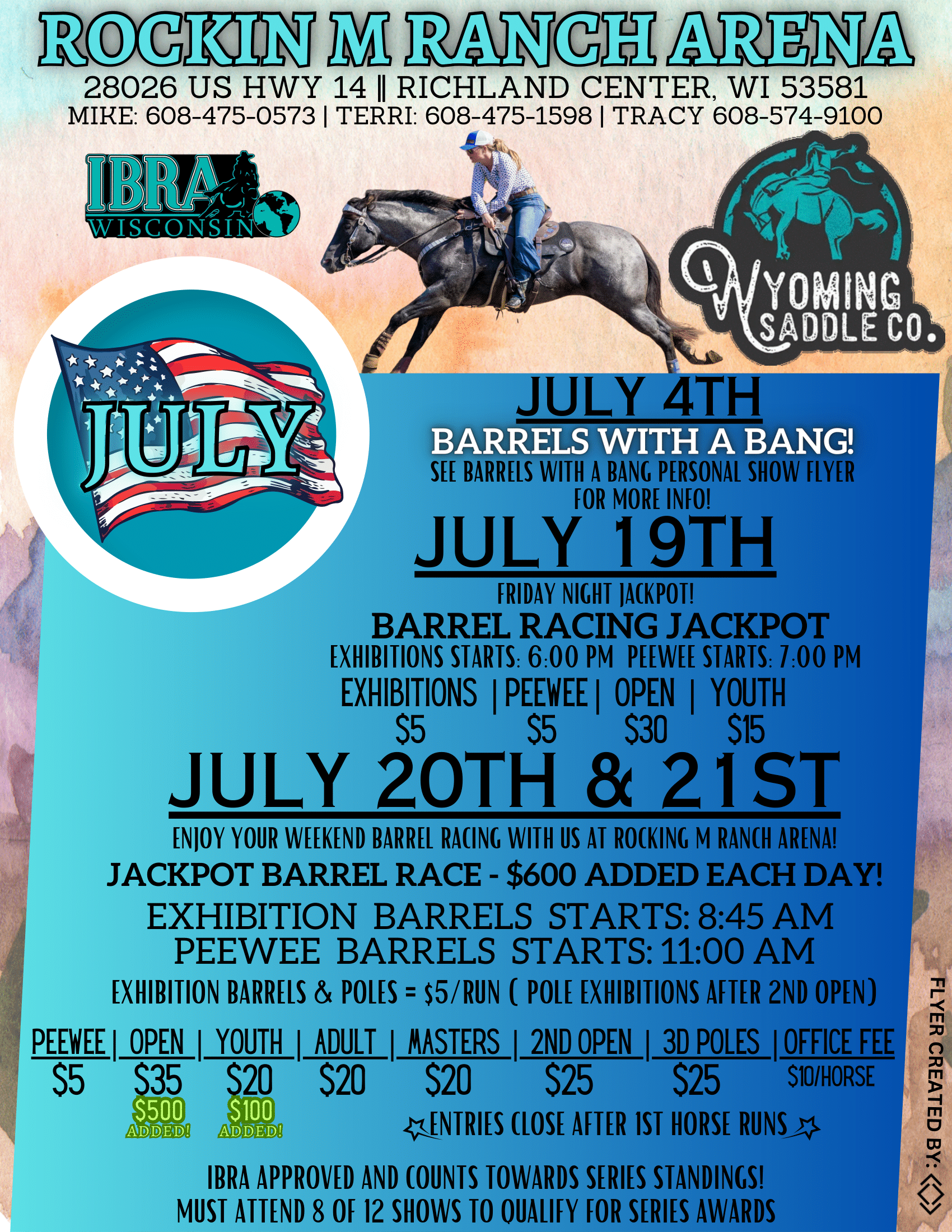 Rocking M Ranch Arena Schedule | Wyoming Saddle Company | Richland ...