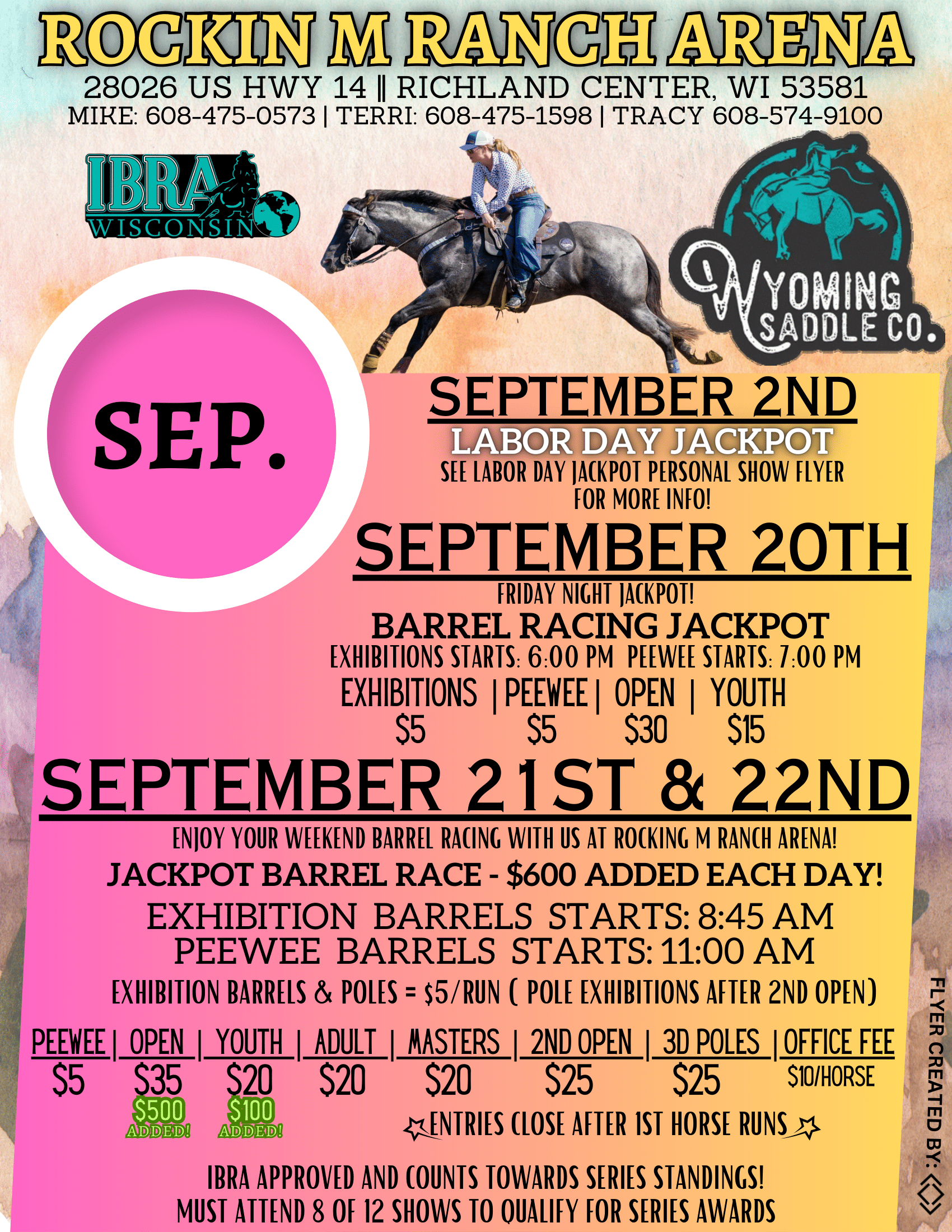 Rocking M Ranch Arena Schedule | Wyoming Saddle Company | Richland ...