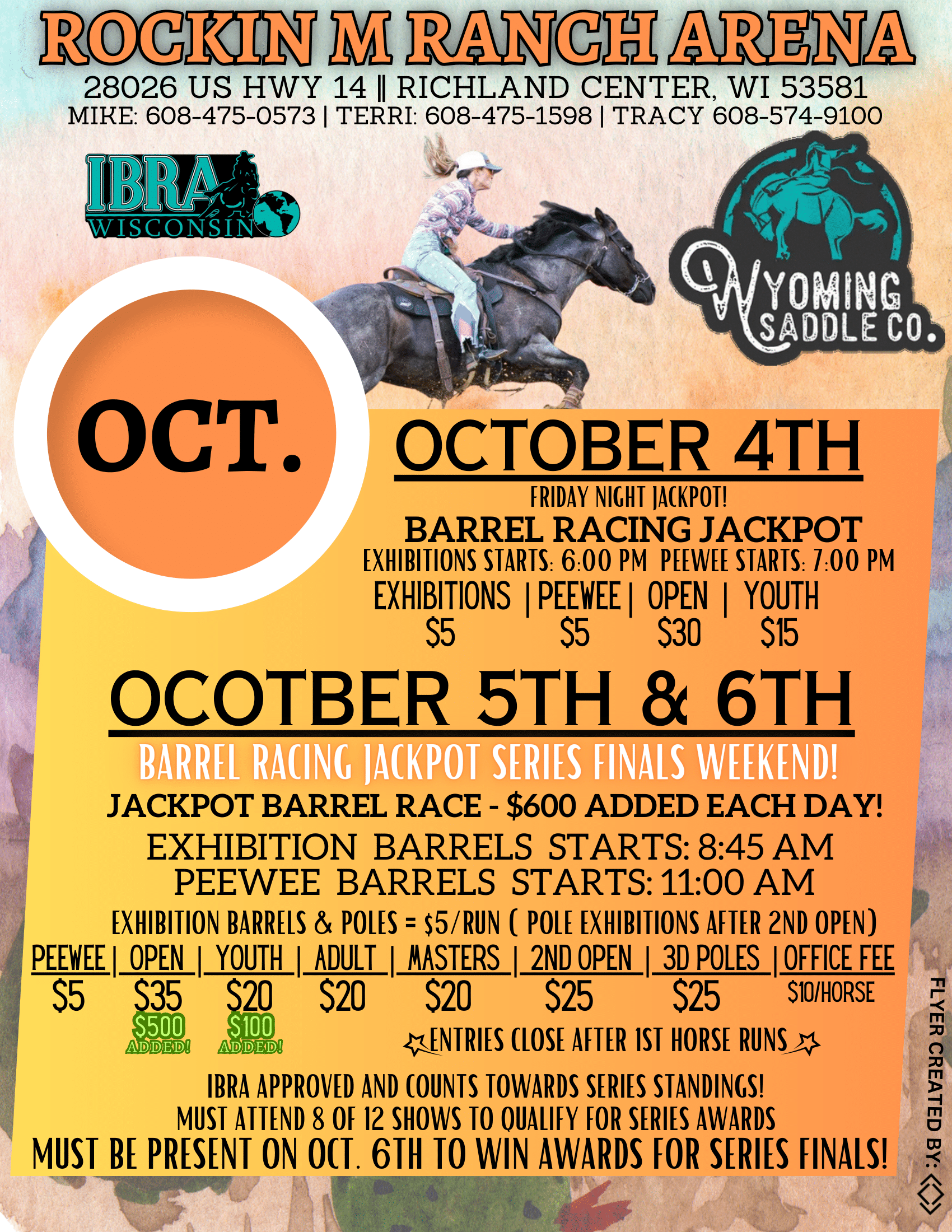 Rocking M Ranch Arena Schedule | Wyoming Saddle Company | Richland ...