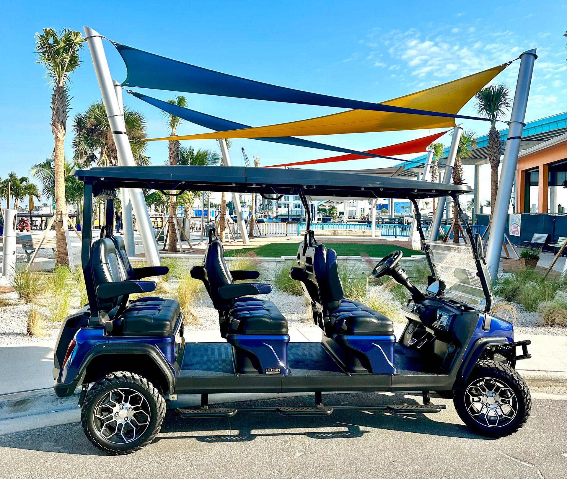Prices for our 6 seater premium golf cart rentals on Fort Myers Beach.